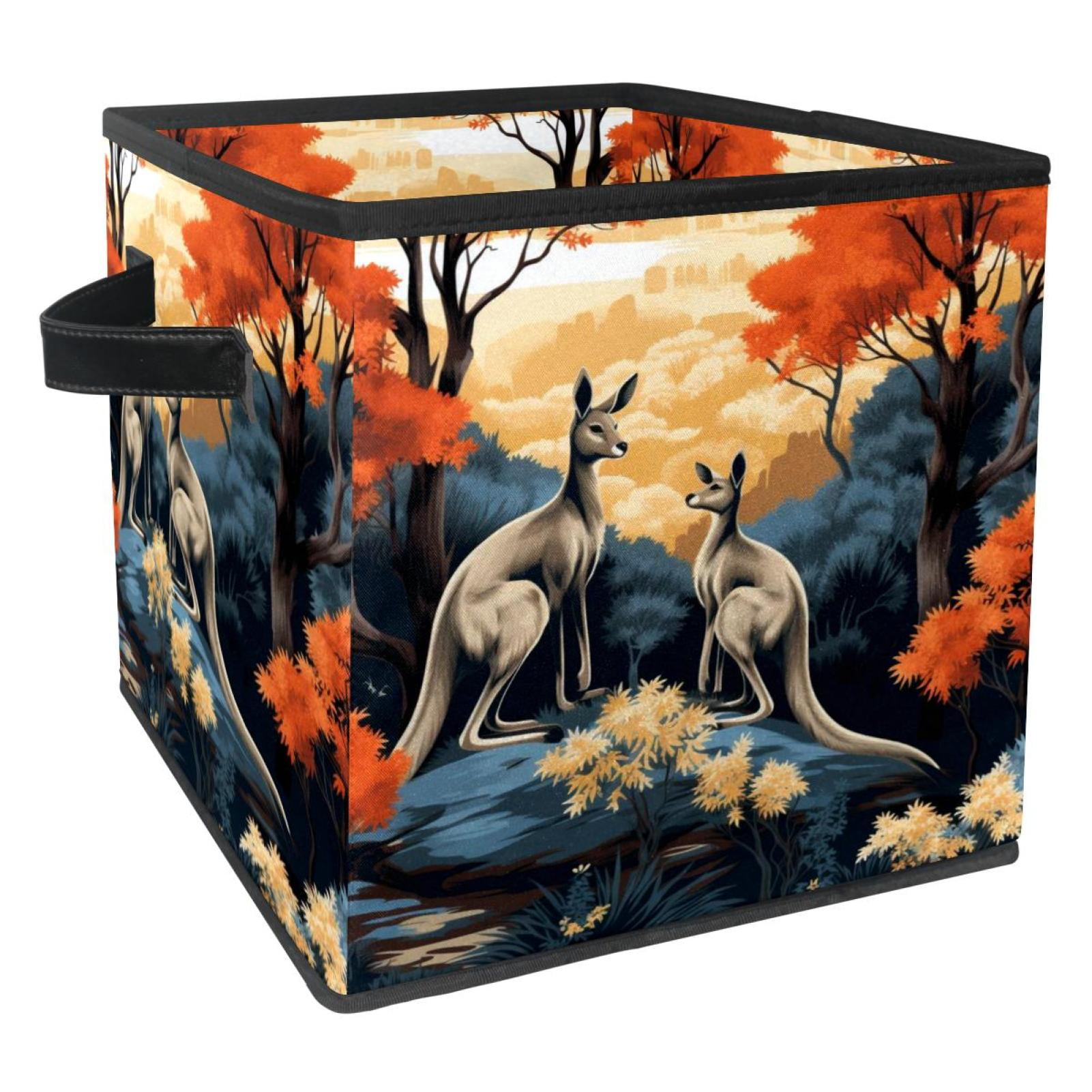 Kangaroo Foldable Organizer Bins with Handle, 10.8"x10.5"x10.6", Large ...