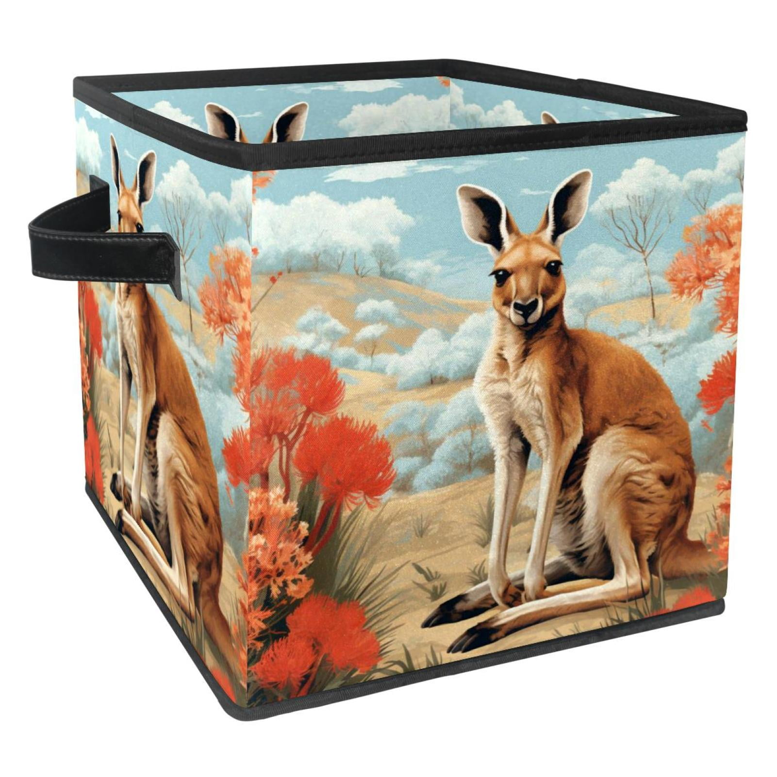 Kangaroo Foldable Storage Baskets with Handle, 10.8"x10.5"x10.6", Large ...