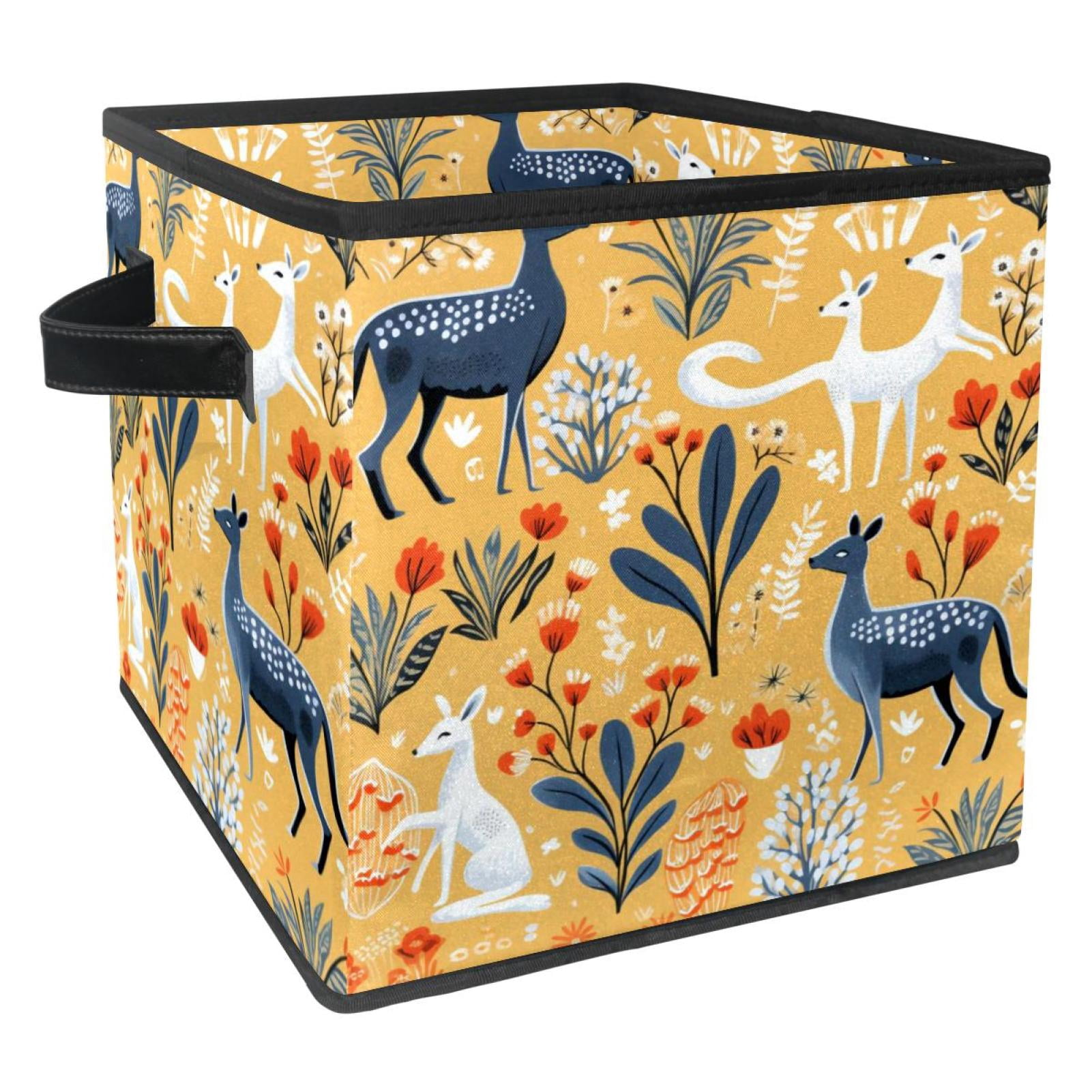 Kangaroo Foldable Storage Baskets with Handle 10.8"x10.5"x10.6" Large ...