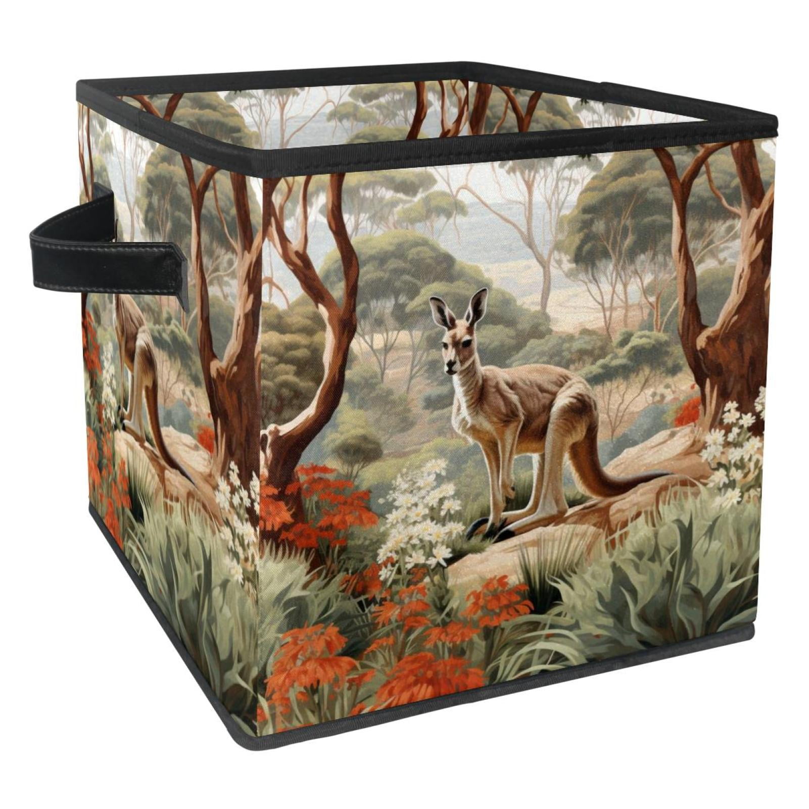 Kangaroo Foldable Storage Box with Handle, 10.8"x10.5"x10.6", Large ...