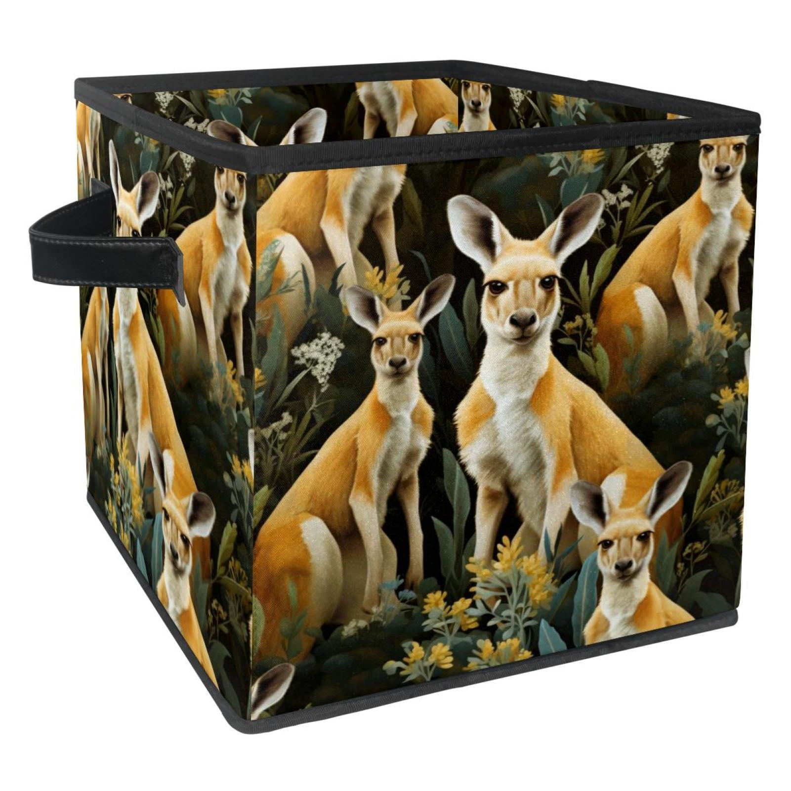 Kangaroo Foldable Storage Box with Handle, 10.8"x10.5"x10.6", Large ...
