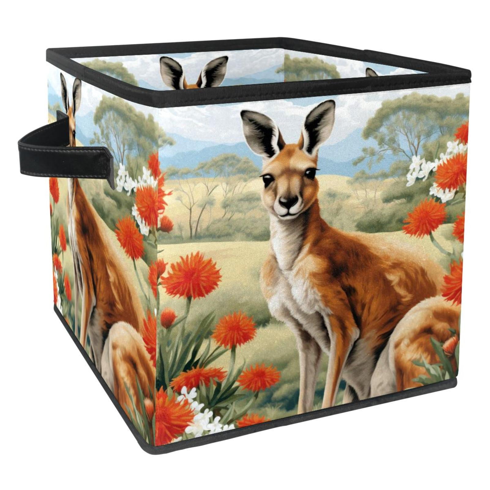 Kangaroo Foldable Storage Cubes Organizer Bins with Handle, 10.8"x10.5 ...