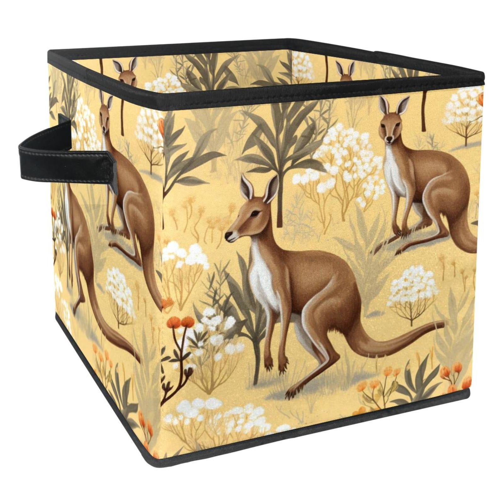 Kangaroo Foldable Toy Box Cube Organizer with Handle, 10.8"x10.5"x10.6 ...