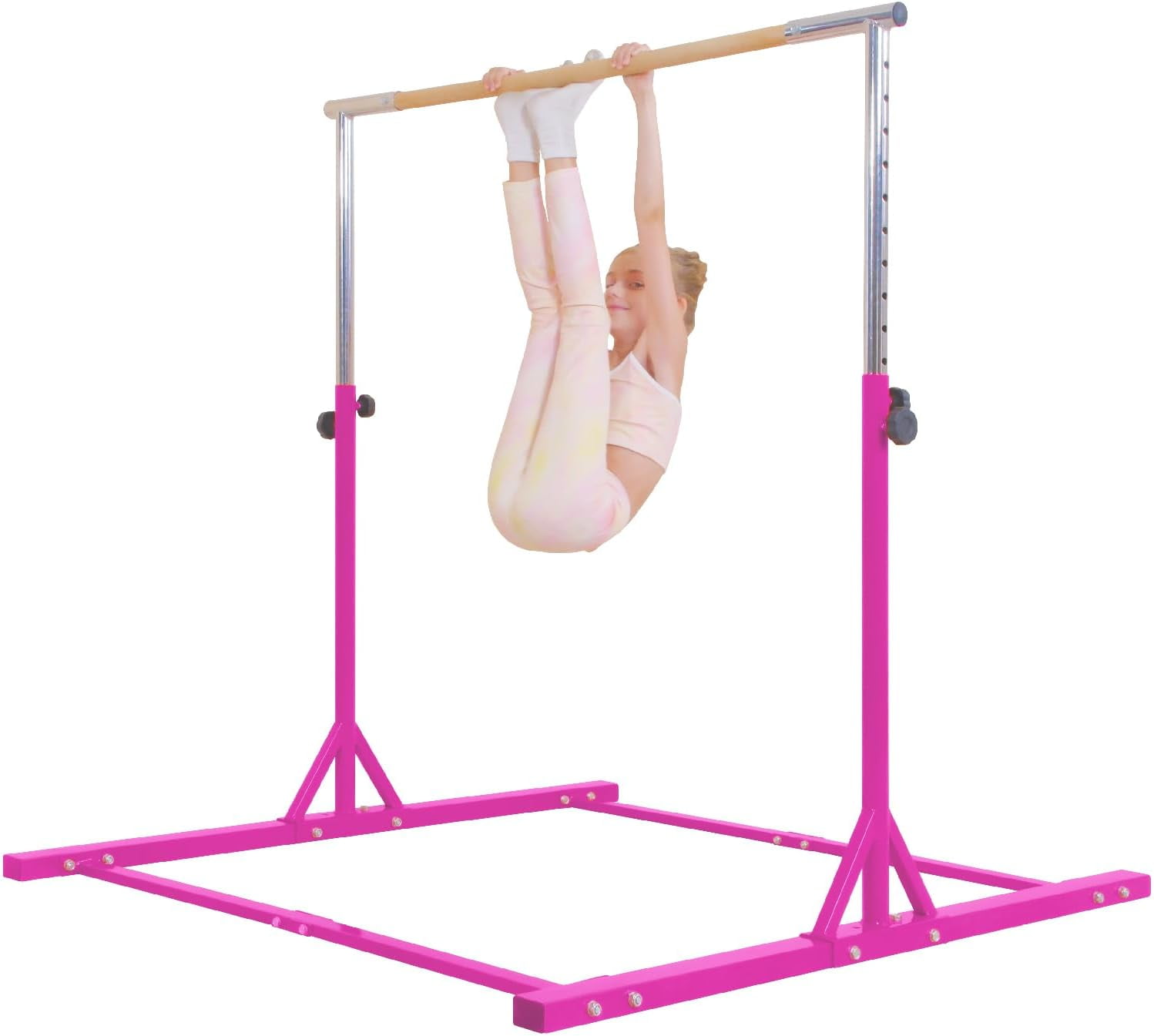 Kangaroo Hoppers Gymnastics Bar with Mat for Kids Ages 3-15, 35.4" to ...