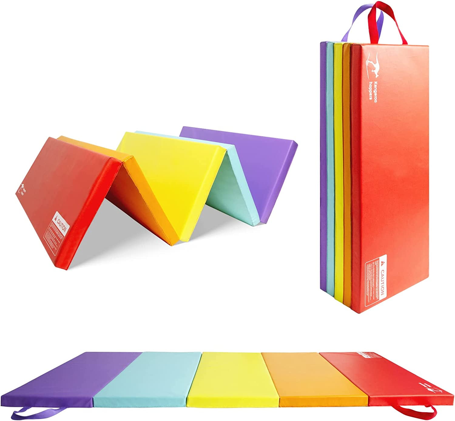 Kangaroo Hoppers Gymnastics Tumbling Mats for Kids, Foldable Gym Mat ...