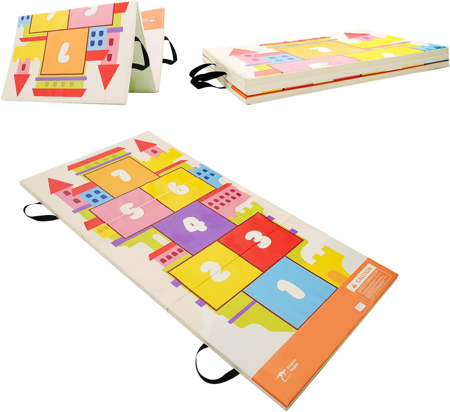 Kangaroo Hoppers Gymnastics Tumbling Mats for Kids, Foldable Gym Mat ...