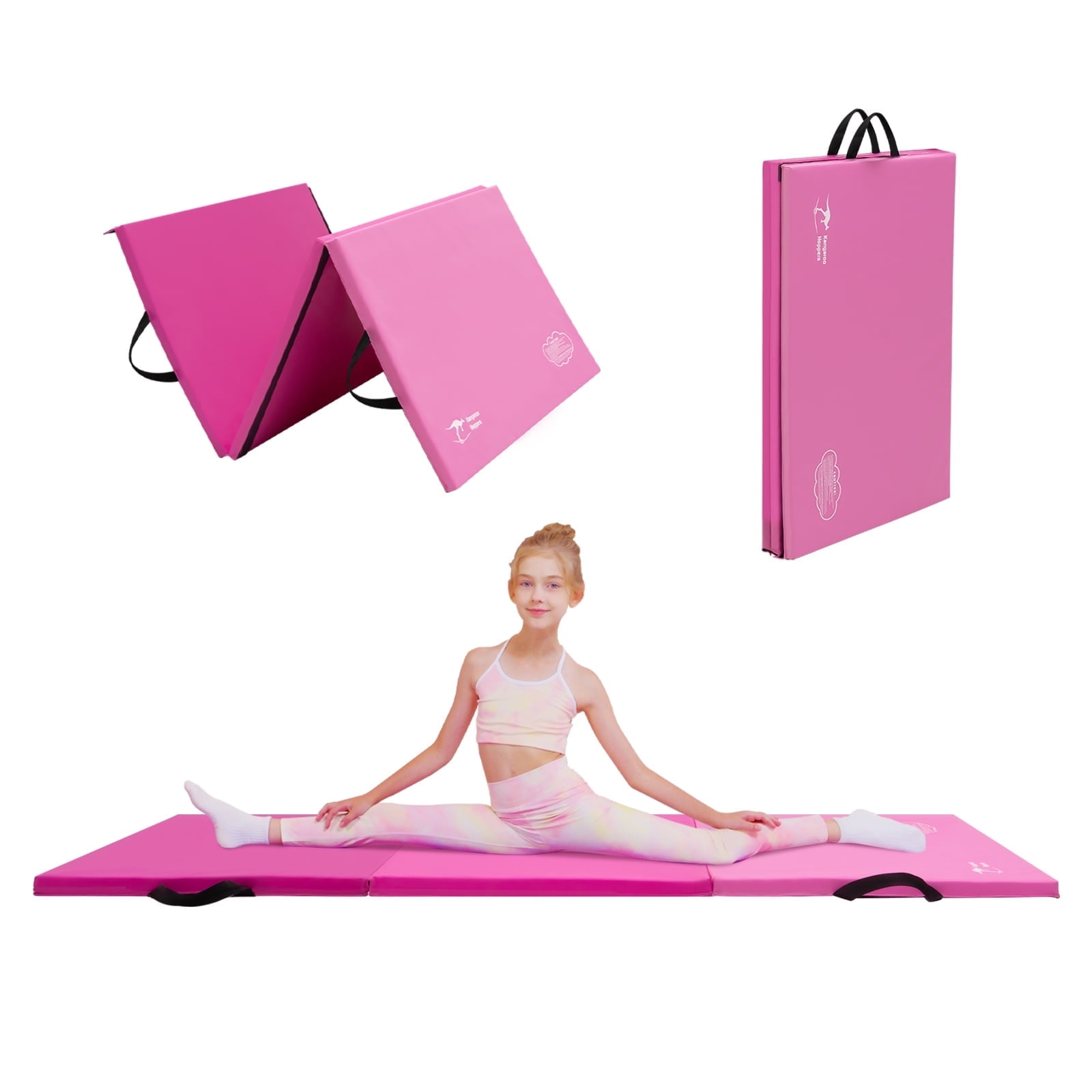 Kangaroo Hoppers Gymnastics Tumbling Mats for Kids, Foldable Gym Mat ...