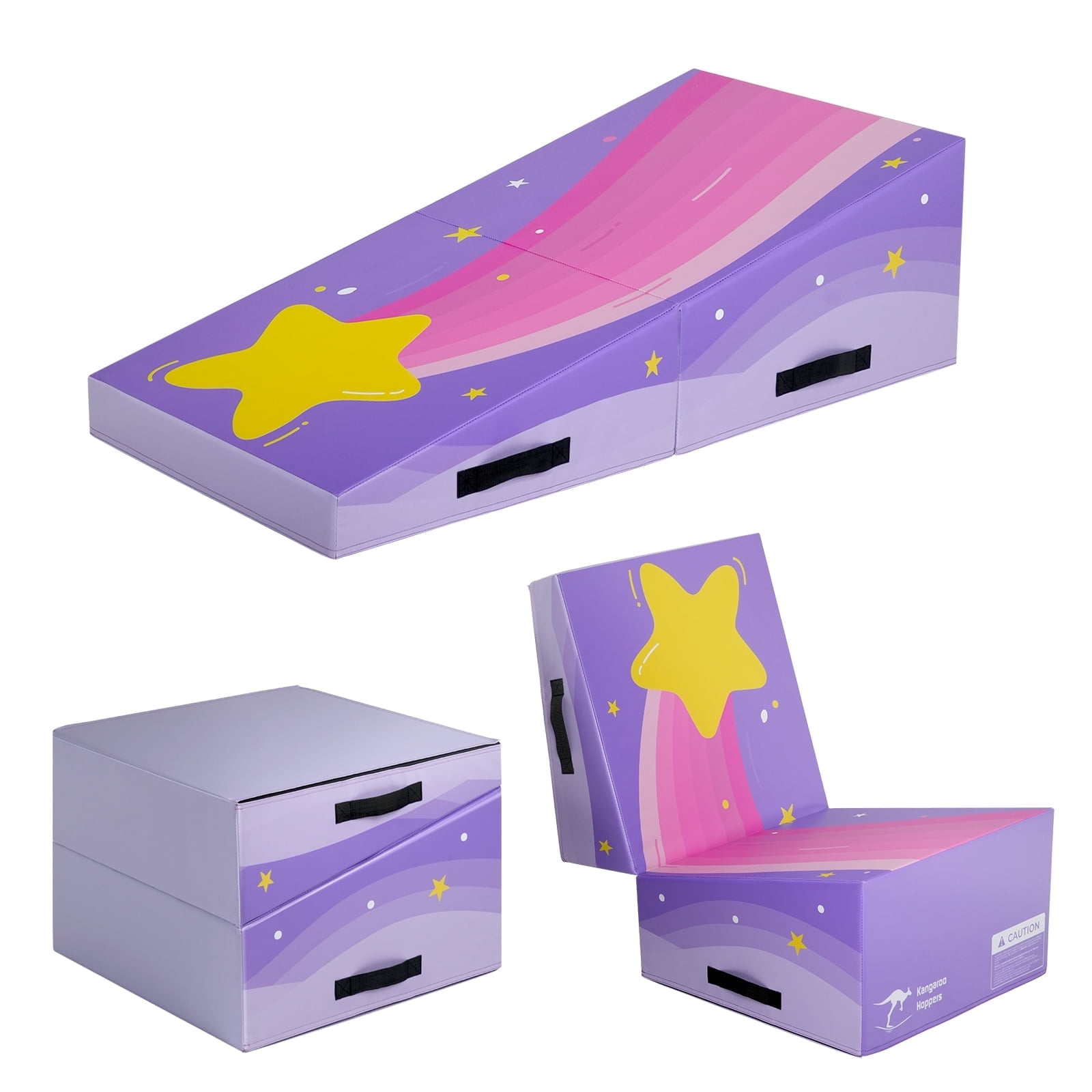 Kangaroo Hoppers Incline Gymnastics Mat, 48”x24”x14” Folding Wedge for ...