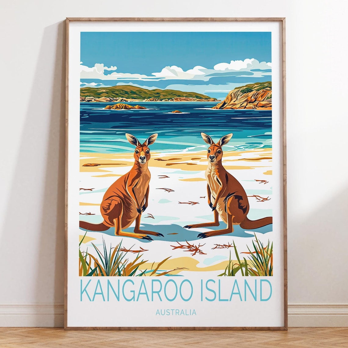 Kangaroo Island Travel Poster, Australia Travel Print, Kangaroo Island ...