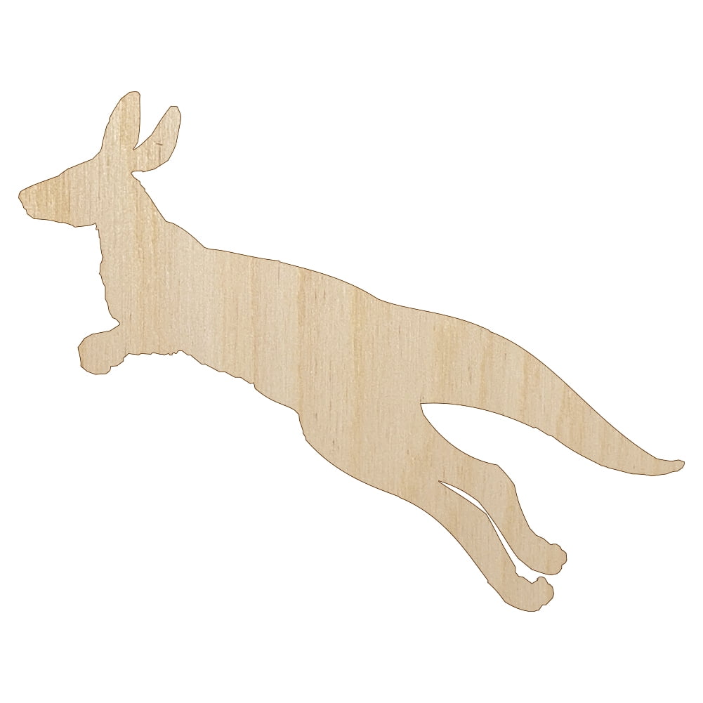 Kangaroo Jumping Solid Wood Shape Unfinished Piece Cutout Craft DIY ...