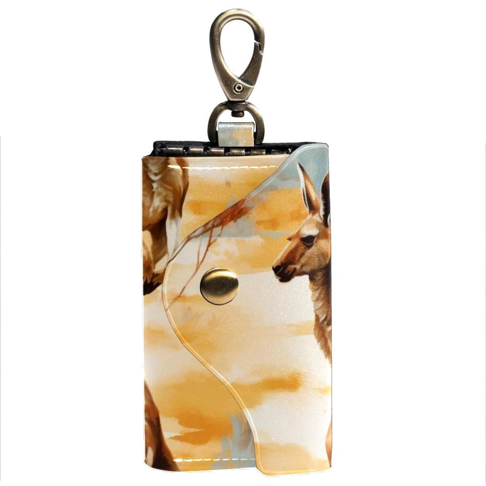 Kangaroo Key Organizer Case Card ID Holder Wallet with 6 Hooks and Side ...