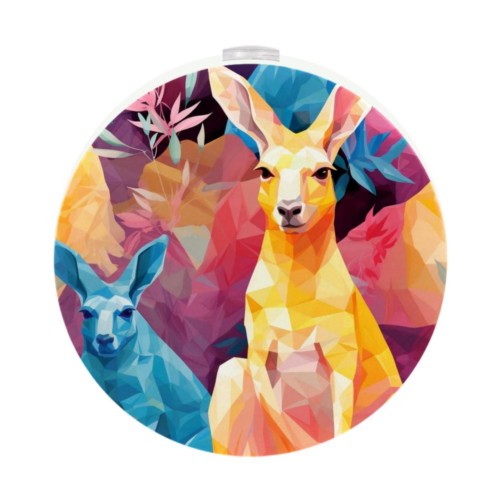 Kangaroo LED Round Night Light-2PCS, Energy Efficient Plug-in Bedroom ...