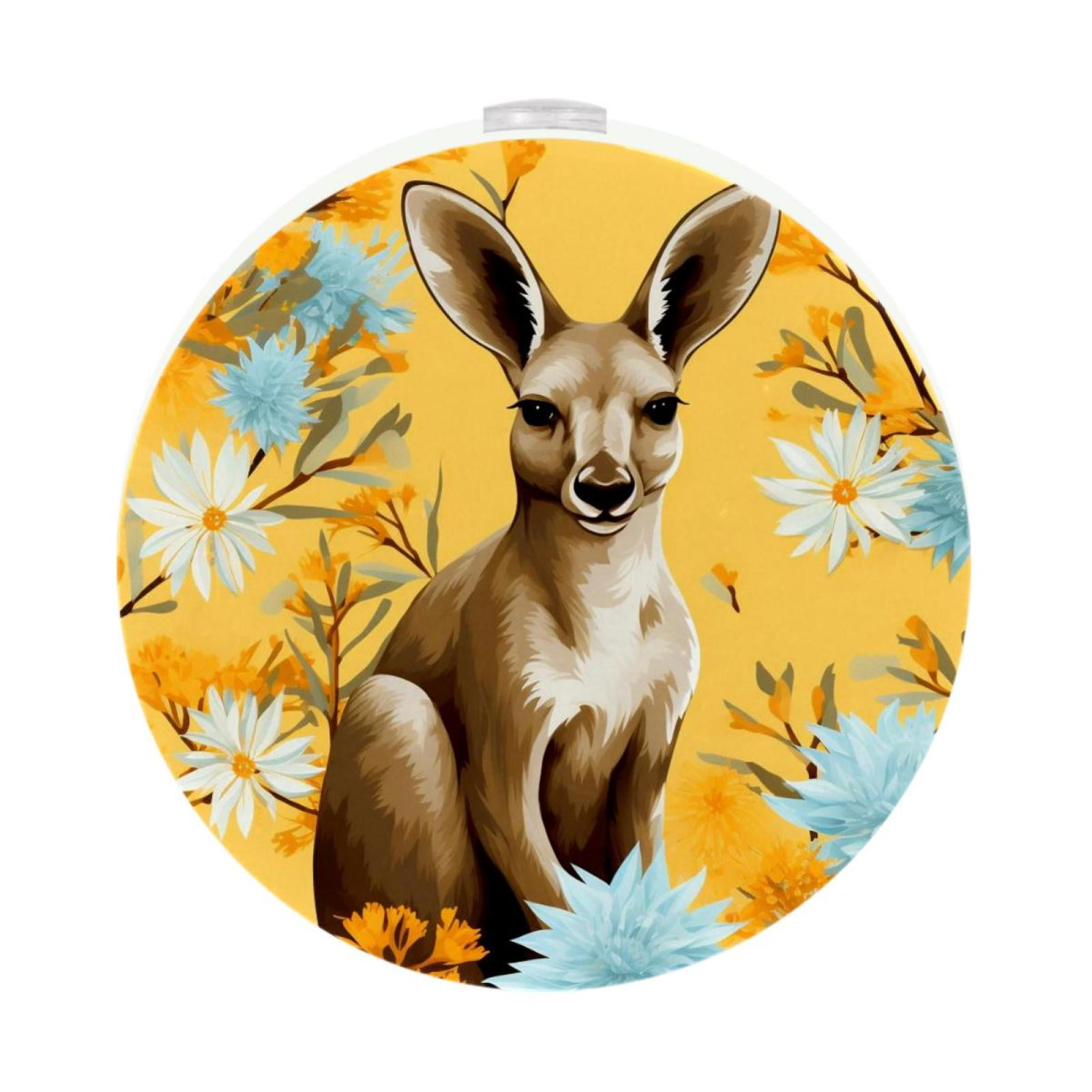 Kangaroo LED Round Night Light-2PCS, Energy Efficient Plug-in Wall Lamp ...