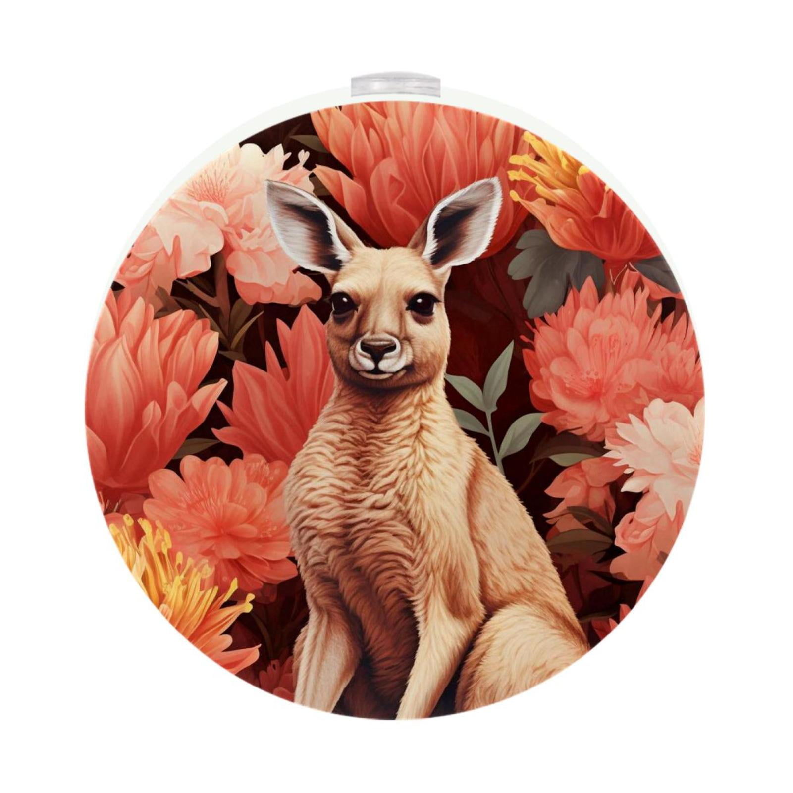 Kangaroo LED Round Night Light-2PCS, Plug-in Dusk to Dawn Sensor Wall ...