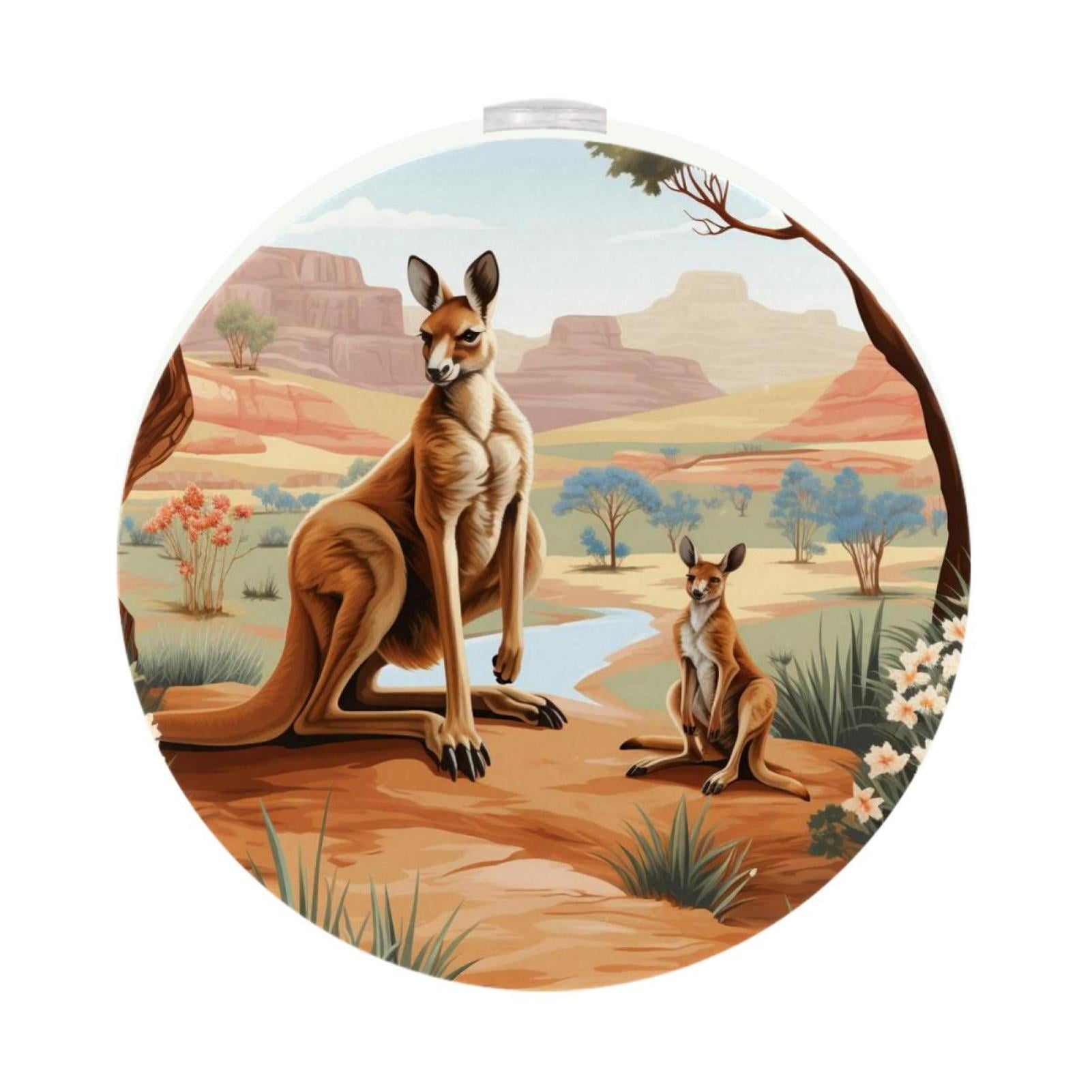 Kangaroo LED Round Night Light-2PCS, Plug-in Dusk to Dawn Sensor Wall ...