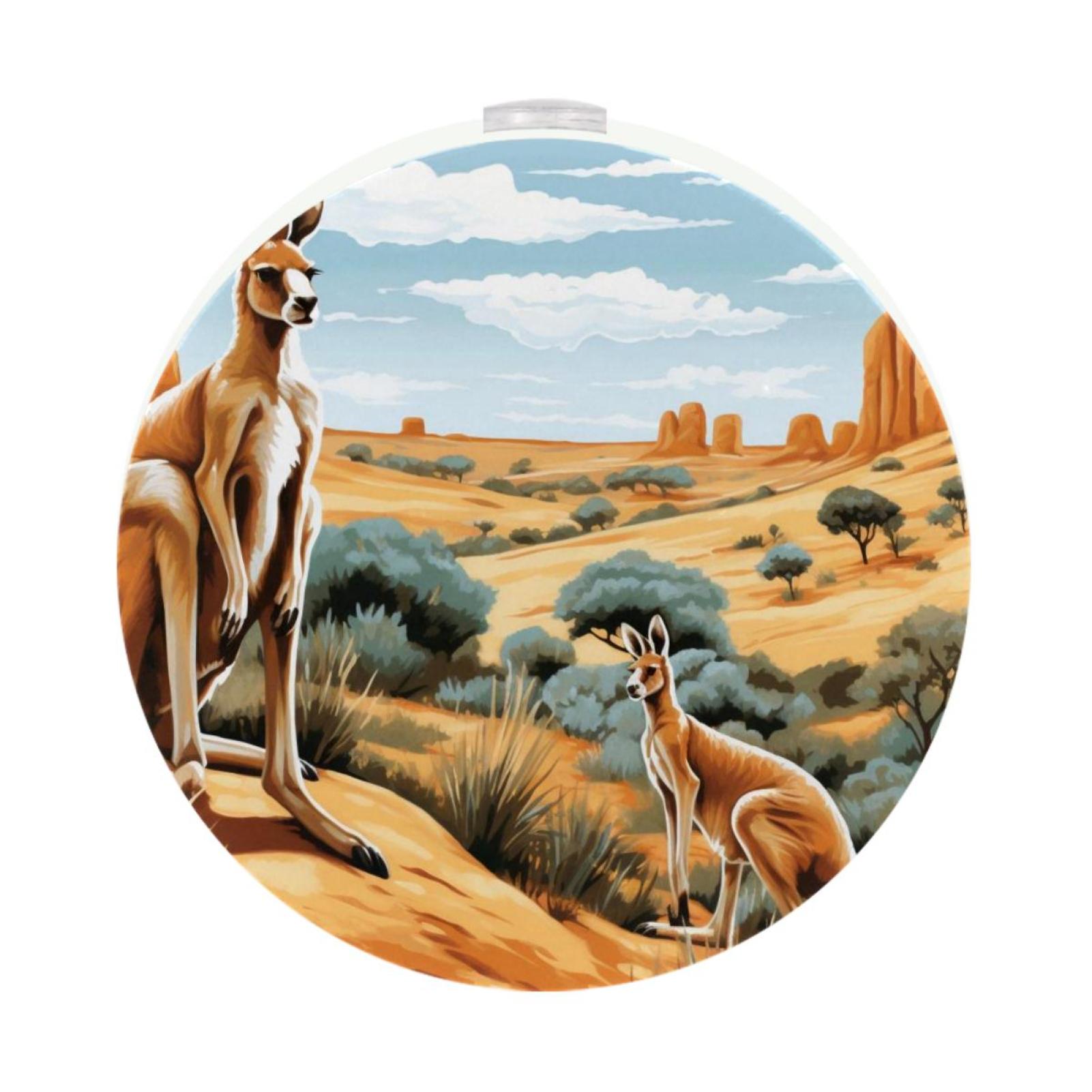 Kangaroo LED Round Night Light - 2PCS, Soft Glow Decorative Nightlights ...