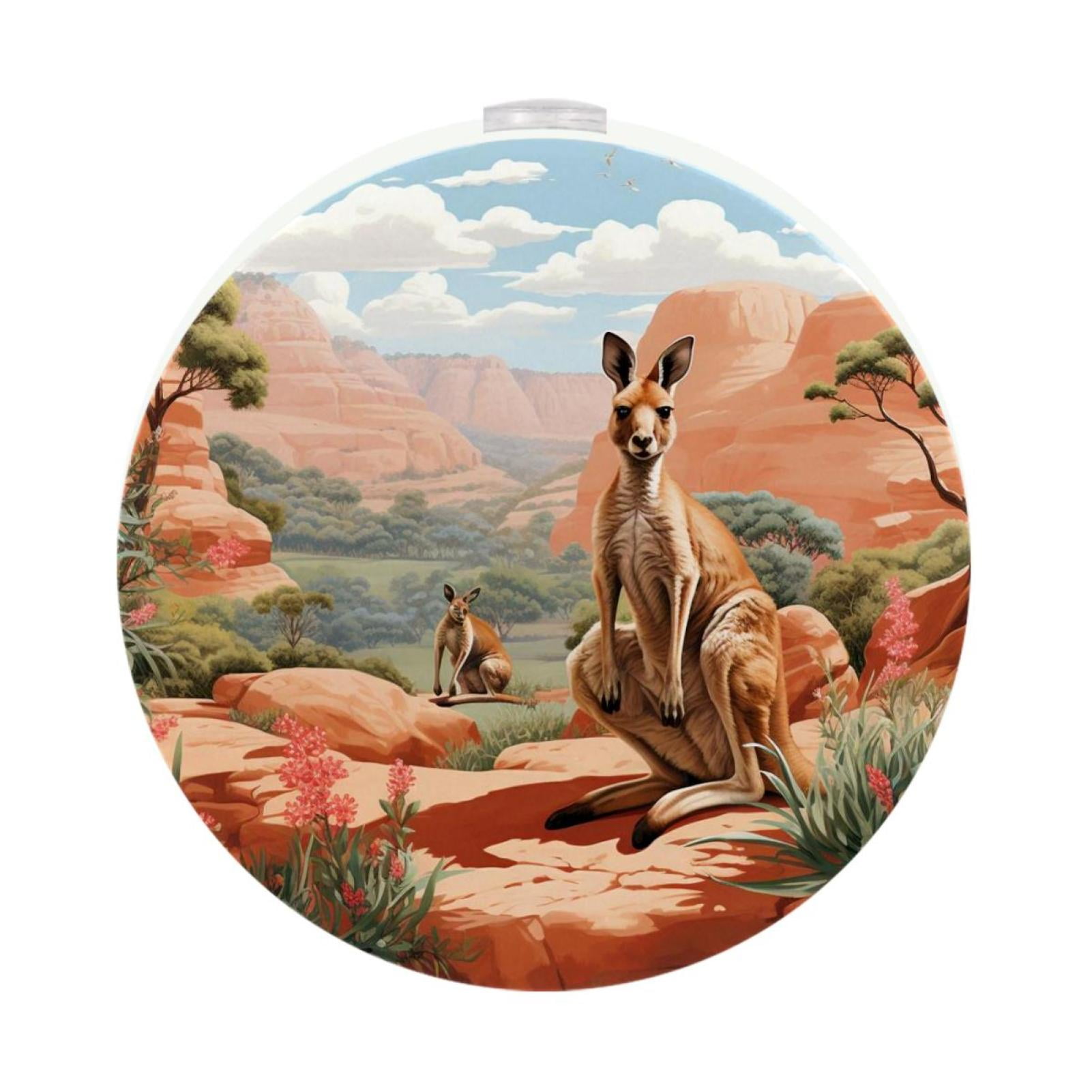 Kangaroo LED Round Night Light- Set of 2, Portable Rechargeable Mini ...