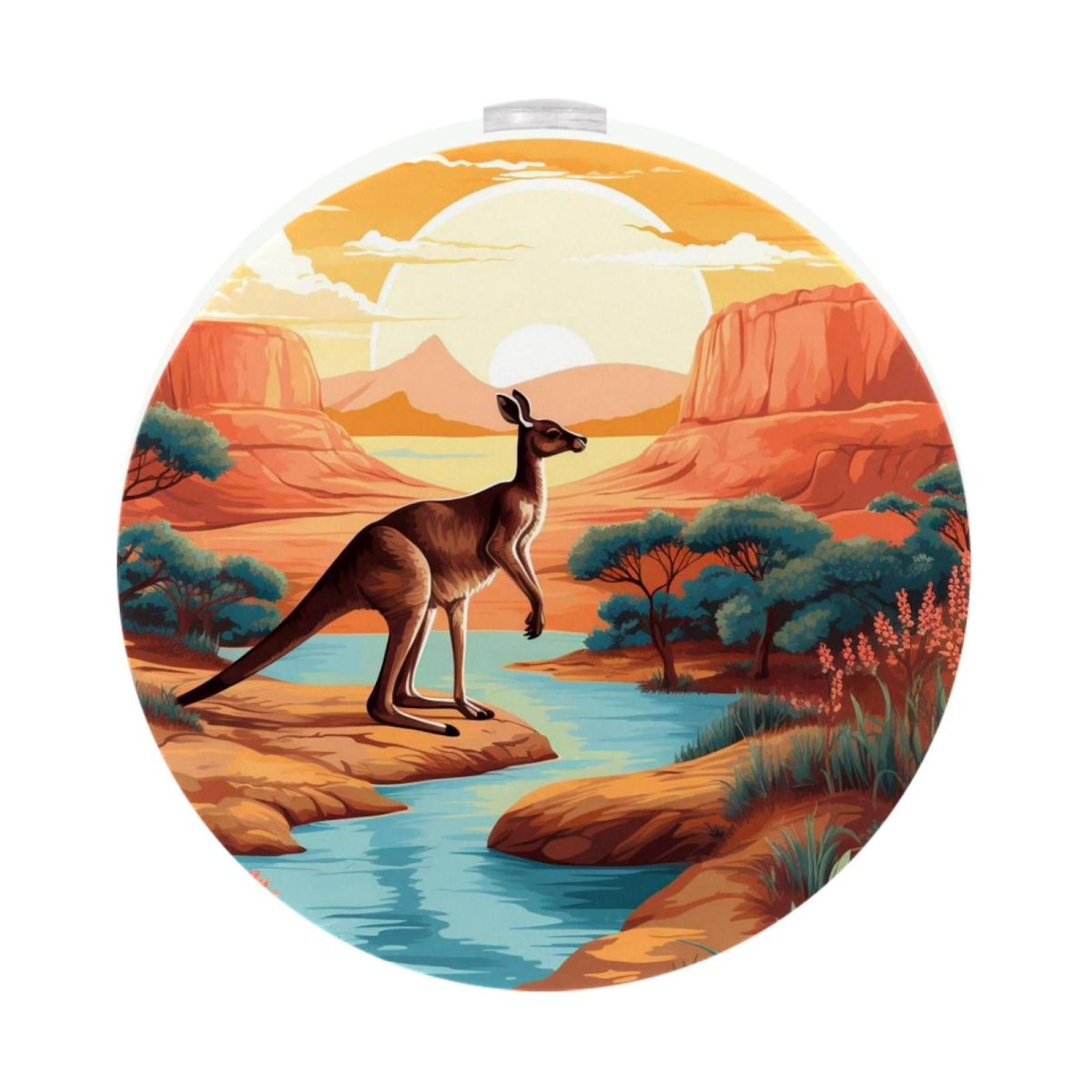 Kangaroo LED Round Night Light- Set of 2, Portable Rechargeable Mini ...