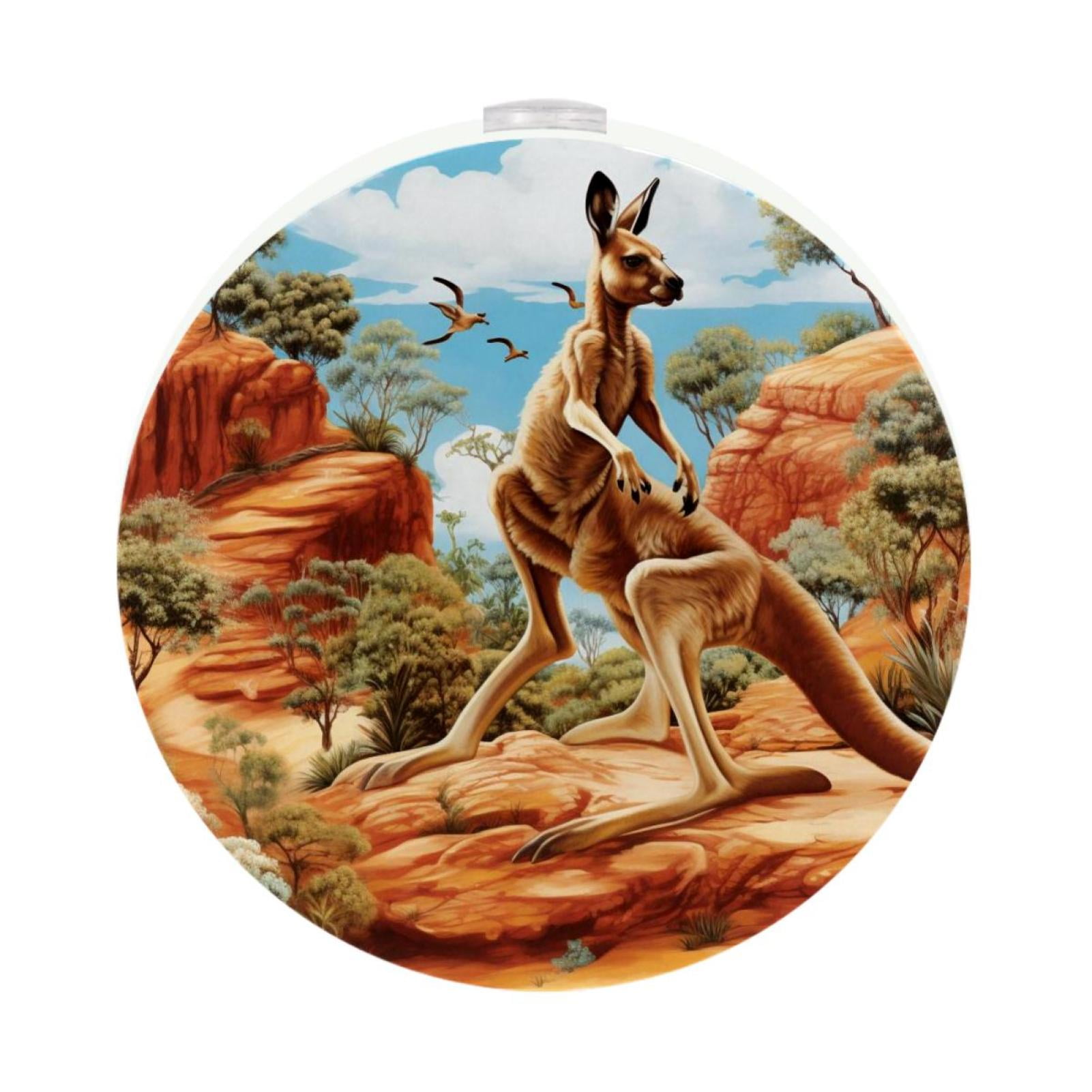 Kangaroo LED Round Night Light- Set of 2, Portable Rechargeable Mini ...