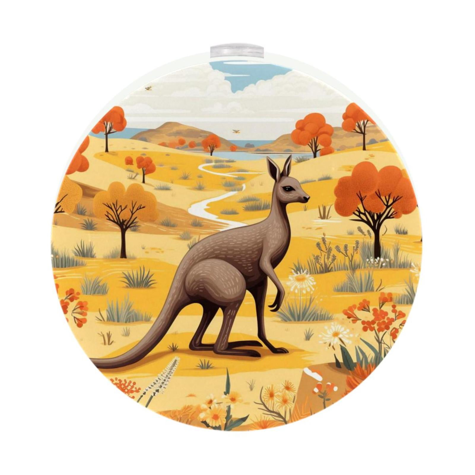 Kangaroo LED Round Night Light- Set of 2, Portable Rechargeable Mini ...