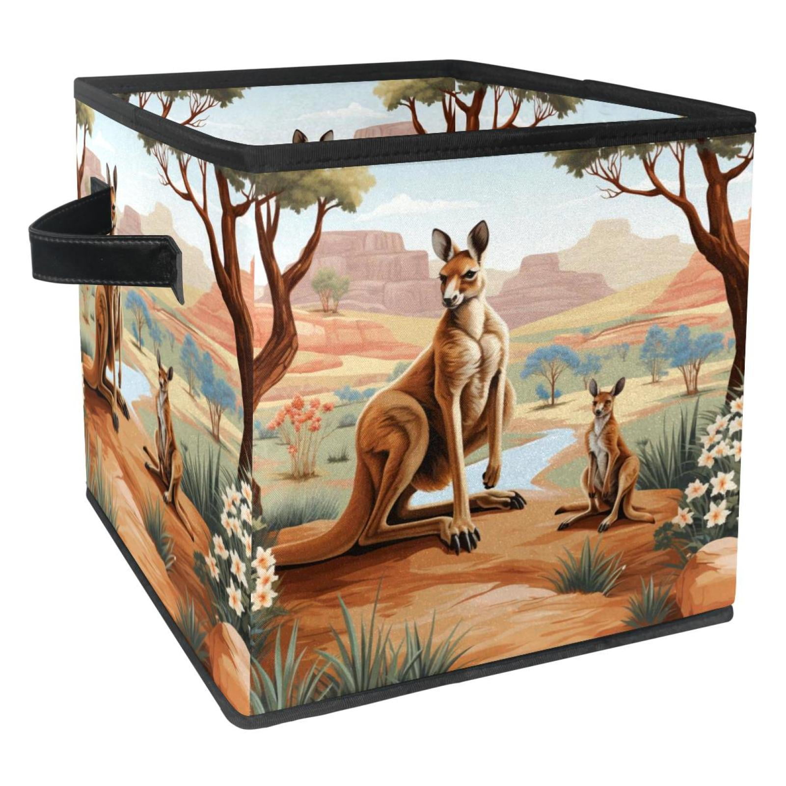 Kangaroo Large Capacity Foldable Storage Basket with Handle 10.8"x10.5 ...