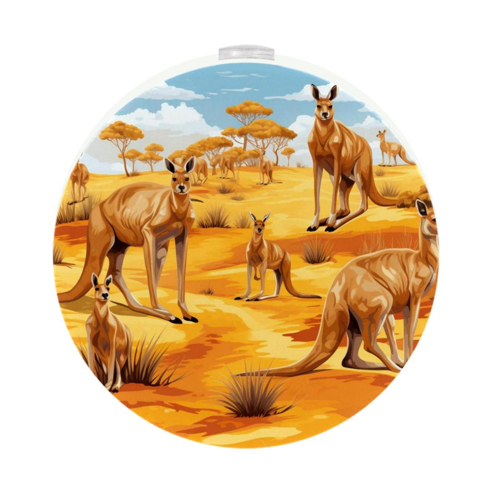 Kangaroo Led Round Night Light-2pcs, Gentle Glow Plug in Wall Lamp for ...