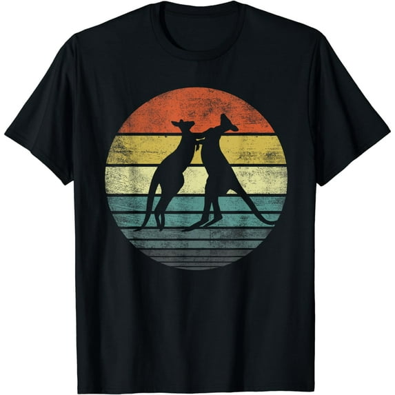 Kangaroo Lover Gifts Retro Vintage Zoo Animal Silhouette T-Shirt ...