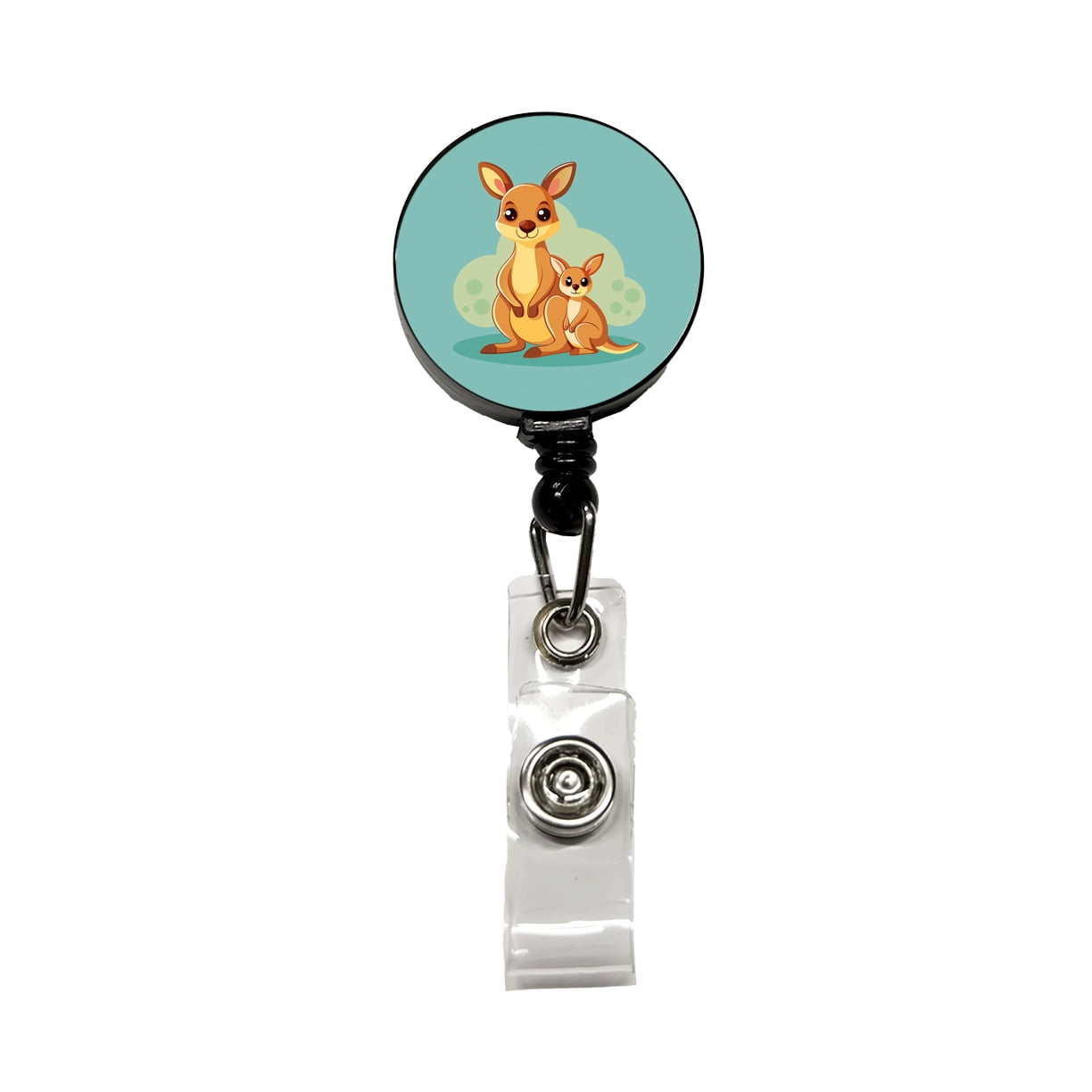 Kangaroo Mom and Baby Retractable Reel ID Badge Key Card Name Tag ...
