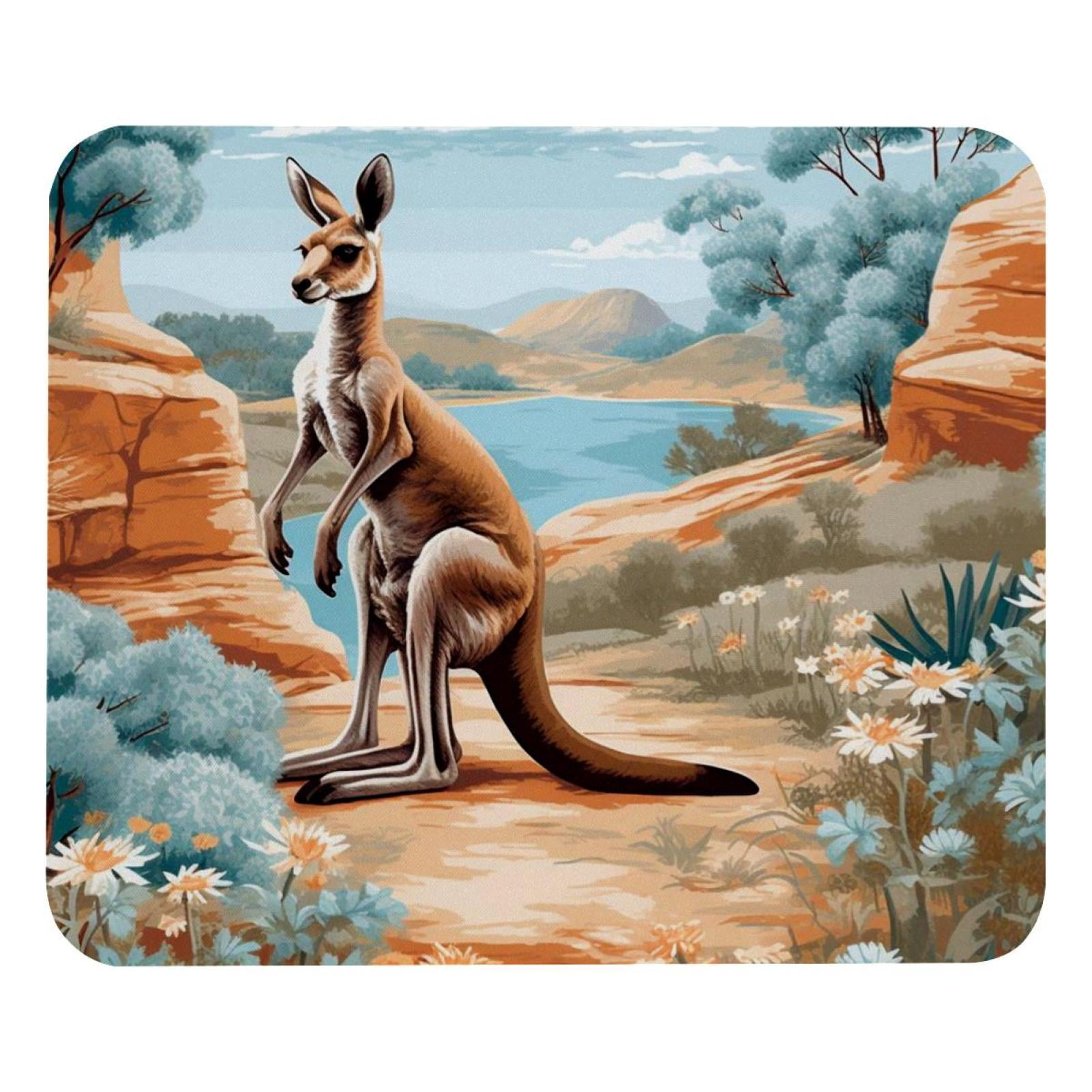 Kangaroo Mouse Pad, Personality Design Rubber Base for Office Decor for ...
