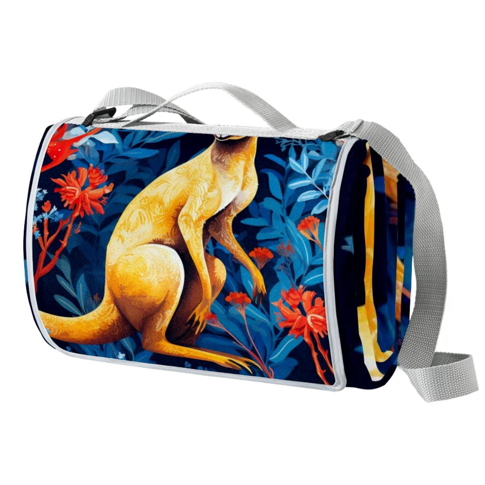 Kangaroo Outdoor Canvas Picnic Blanket Waterproof and Foldable Mat with ...