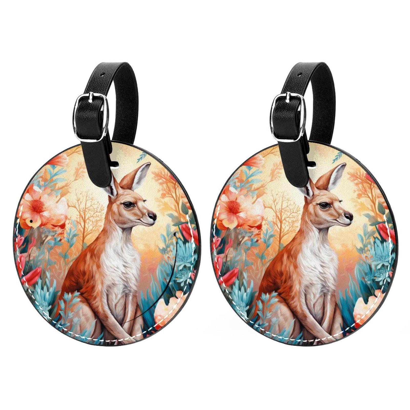 Kangaroo "PU Leather Travel Tags, Set of 2 Luggage Tags, Fashionable ...