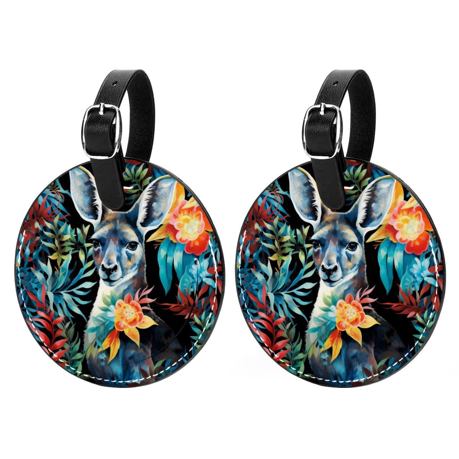 Kangaroo Personalized Bag Tag, Set of 2 Suitcase Tags for Travel ...