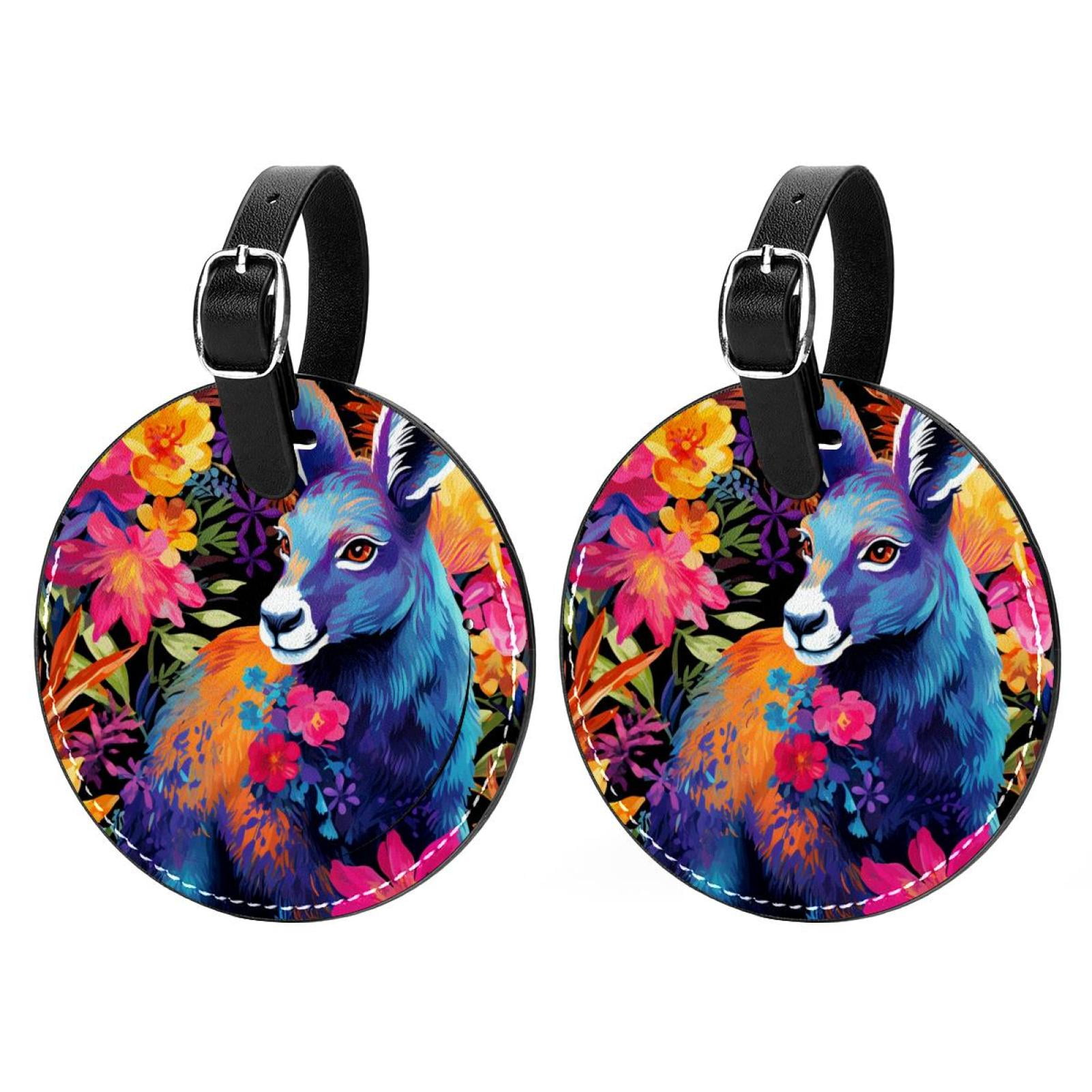 Kangaroo Personalized PU Leather Luggage Tags Set, 2 Pack Travel Tag ...