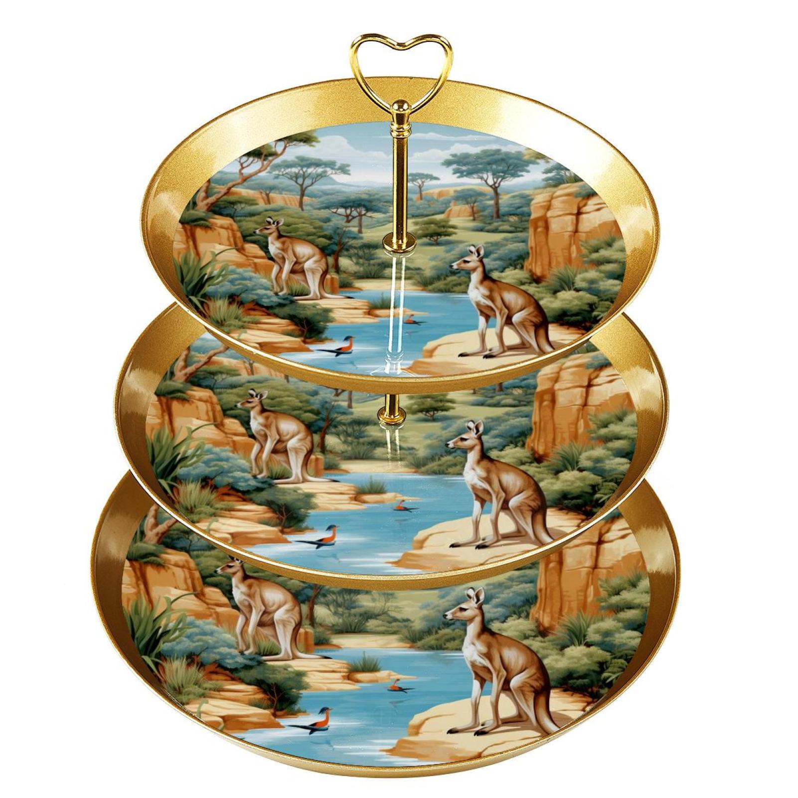 Kangaroo Plastic Discs and Iron Pillar Dessert Table Stand | 32cm ...