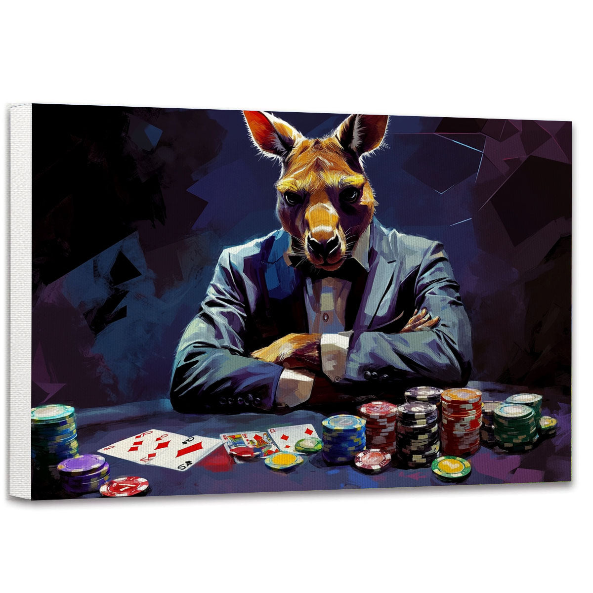 Kangaroo Playing Poker Poster Wall Art Poster Wall Decor Aesthetic ...