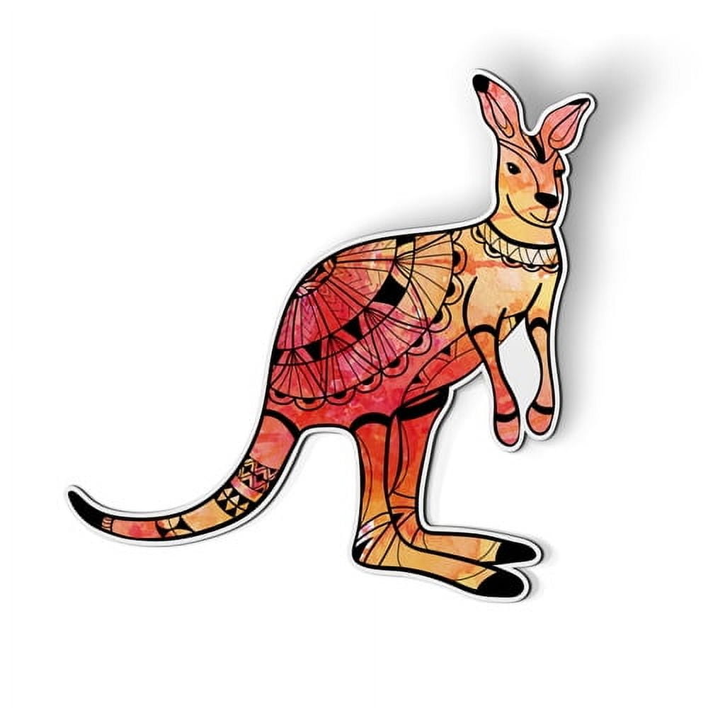 Kangaroo Pretty Colorful - 5" Magnet for Car Locker Refrigerator ...
