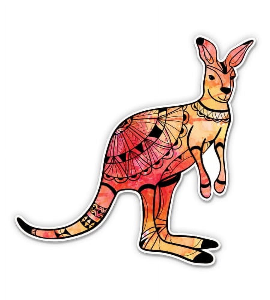 Kangaroo Pretty Colorful - 7" Vinyl Sticker - For Car Laptop I-Pad ...