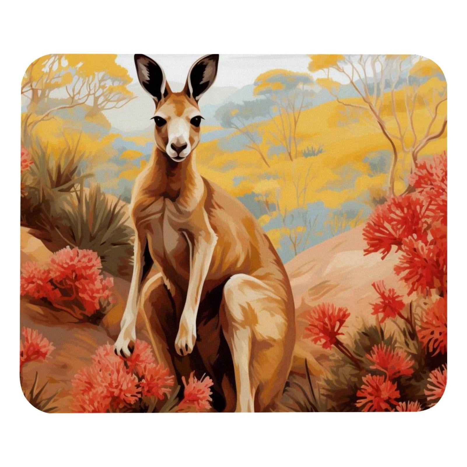 Kangaroo Printed Square Gaming Mouse Pad, Non-Slip Rubber Bottom Mouse ...