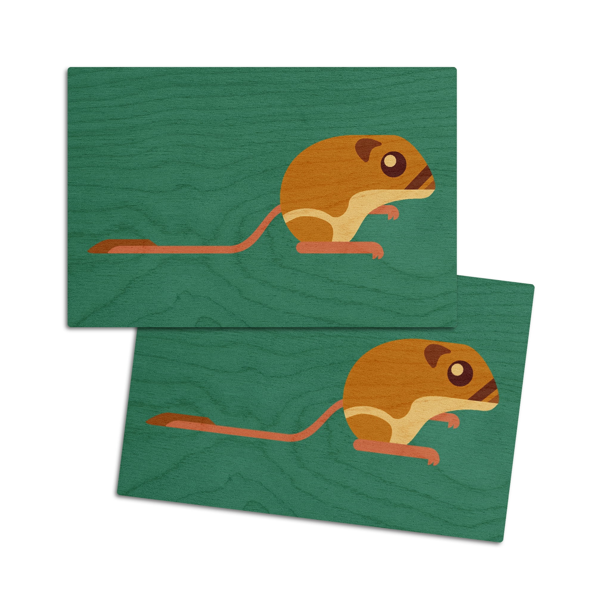 Kangaroo Rat, Geometric, Contour (4x6 Birch Wood Postcards, 2-Pack ...