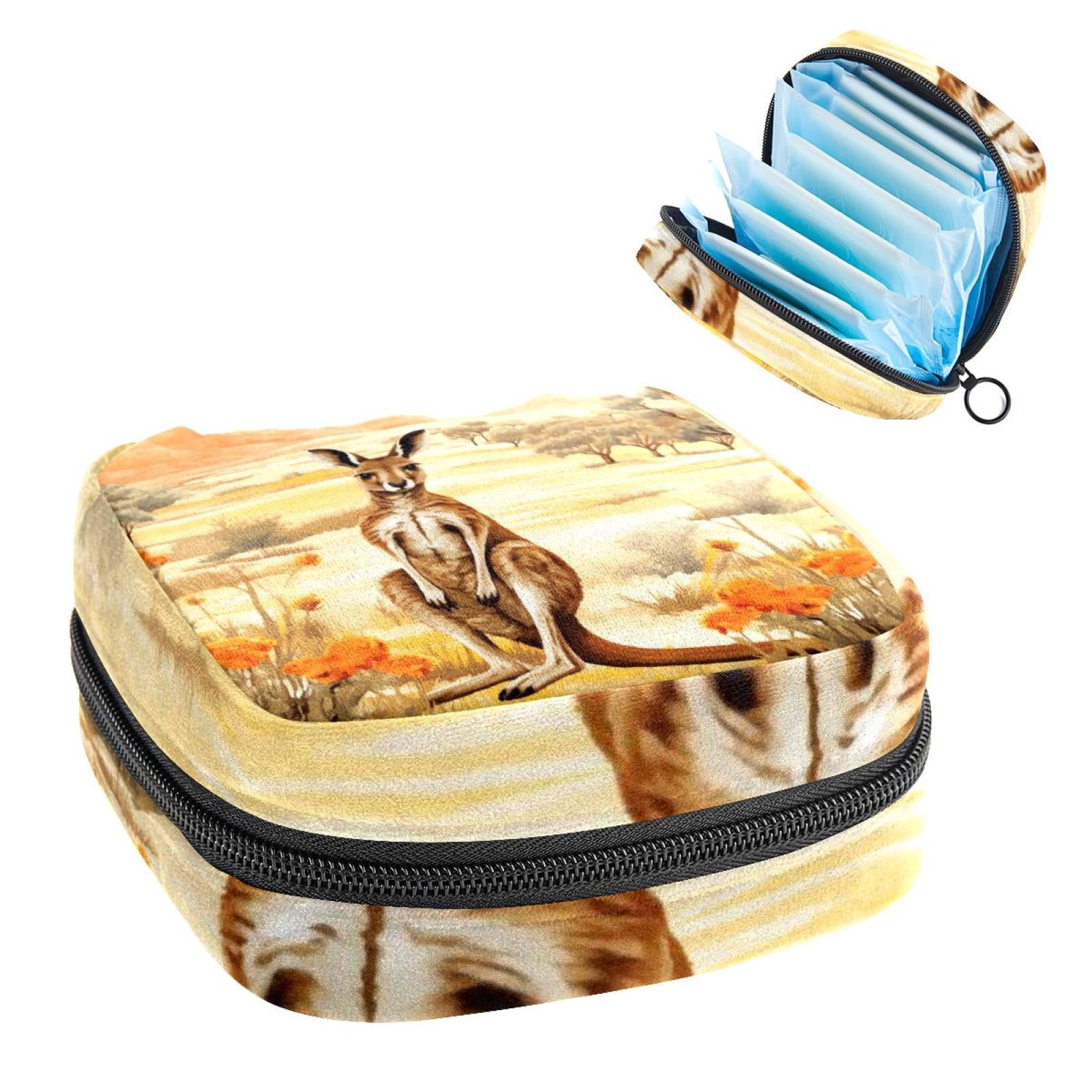 Kangaroo Sanitary Napkin Pouch Bag with Plush Fabric, Sponge, and ...