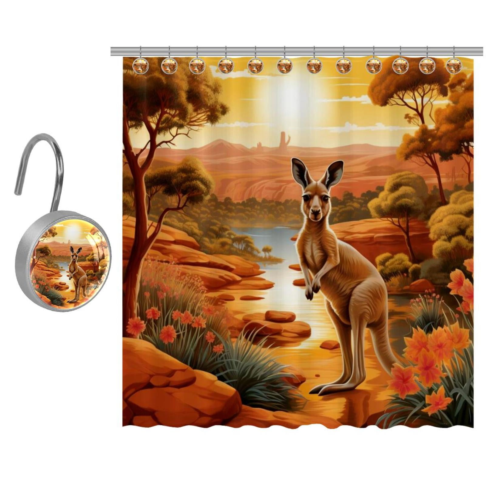 Kangaroo Shower Curtain for Bathroom - Walmart.com