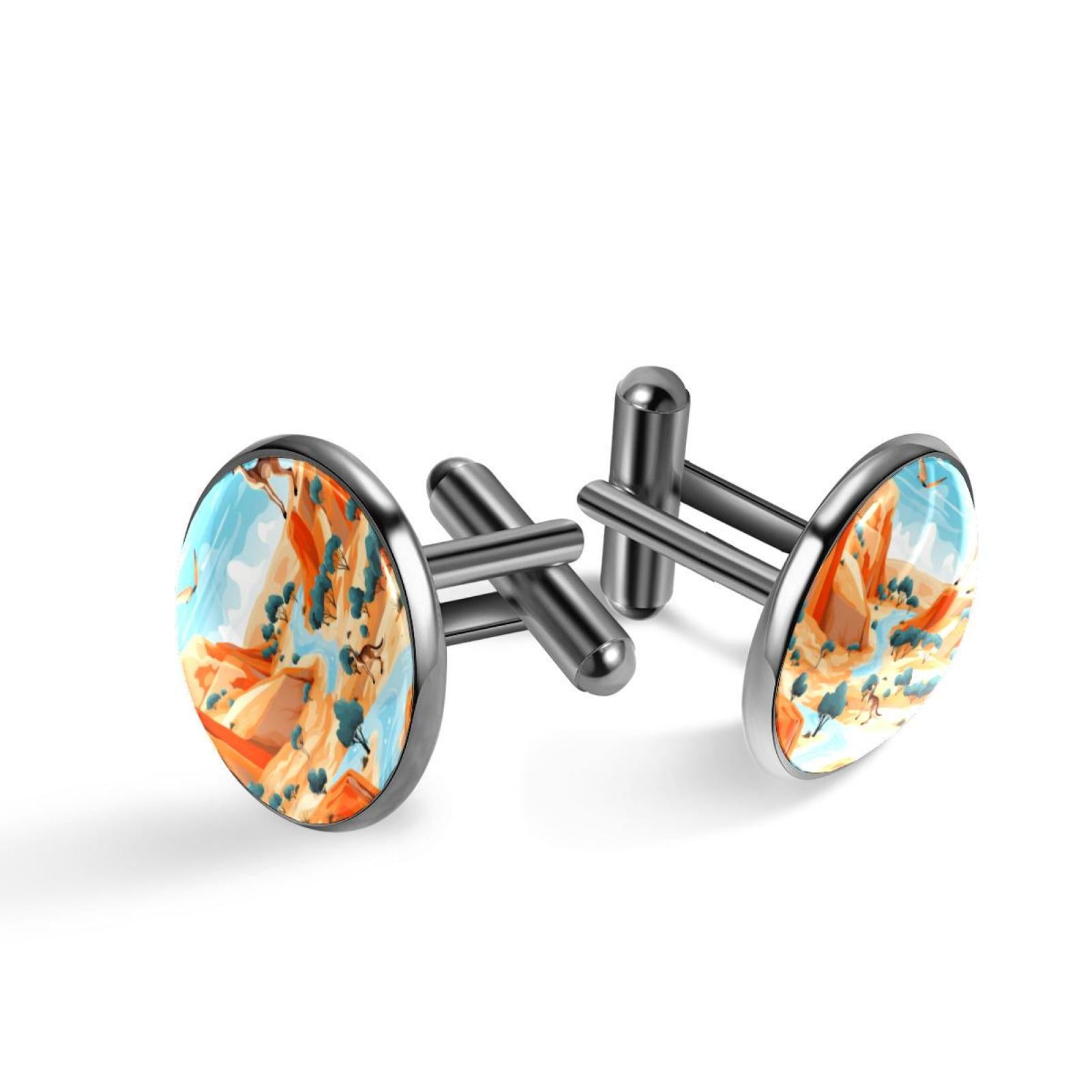 Cufflinks Elegant 1 Strand Natural Black Obsidian Round Loose Power ...