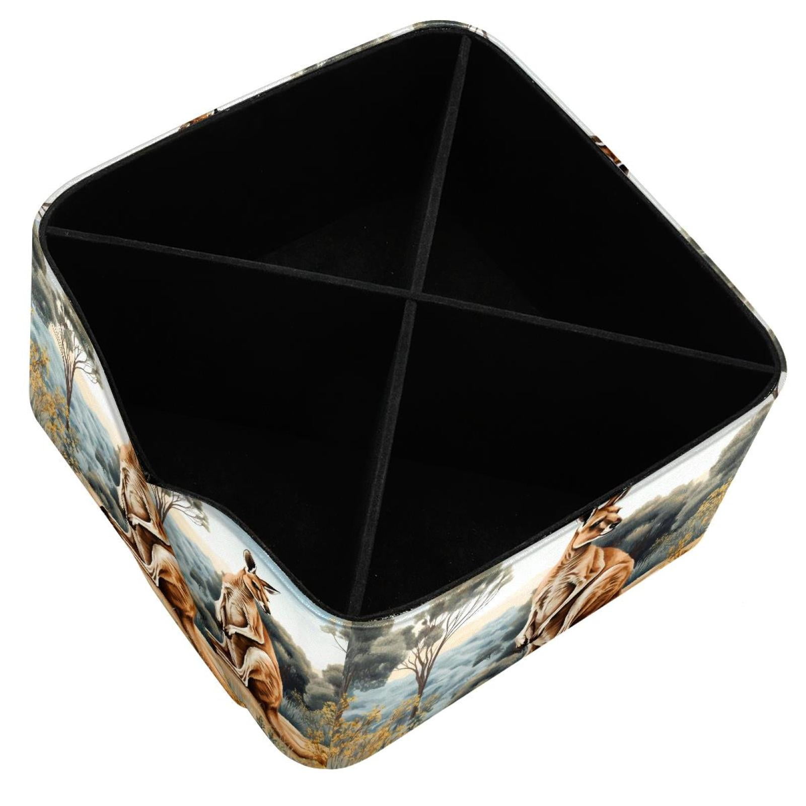 Kangaroo Square Pen Case with 4 Compartments, Removable Dividers ...