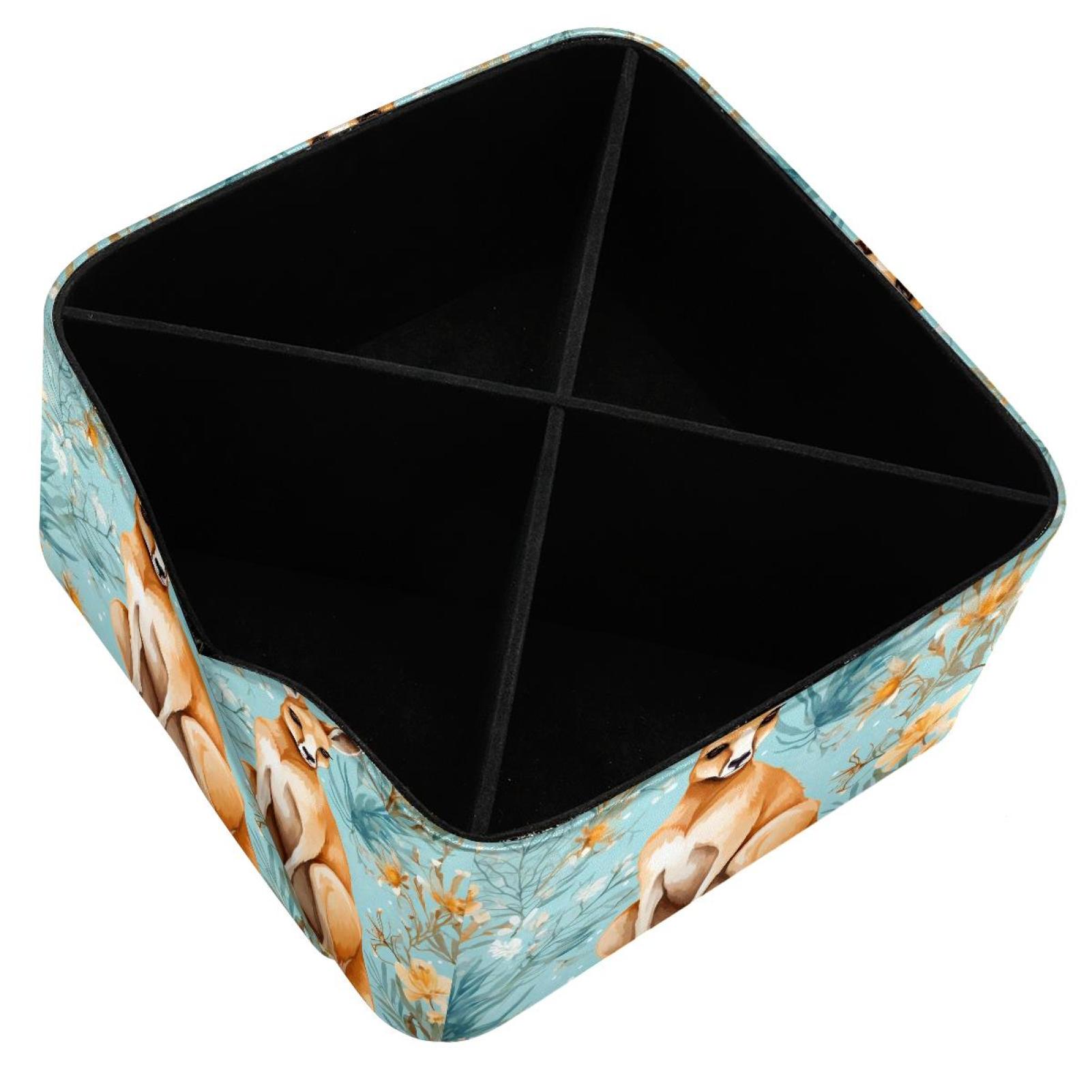 Kangaroo Square Pen Case with 4 Compartments, Removable Dividers ...