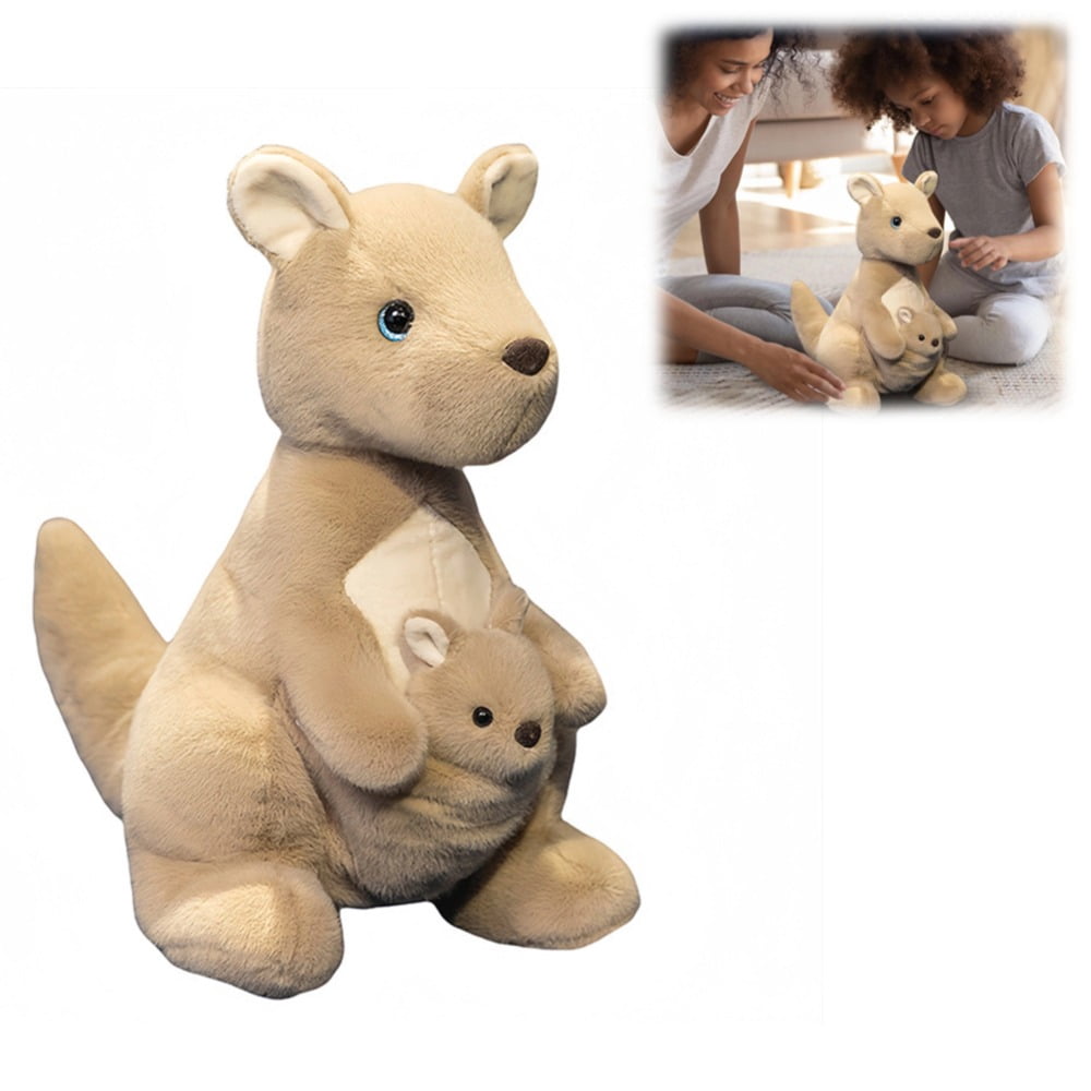 Kangaroo Stuffed Animal, Kangaroo Plush Stuffed Animal with Joey, Cute ...