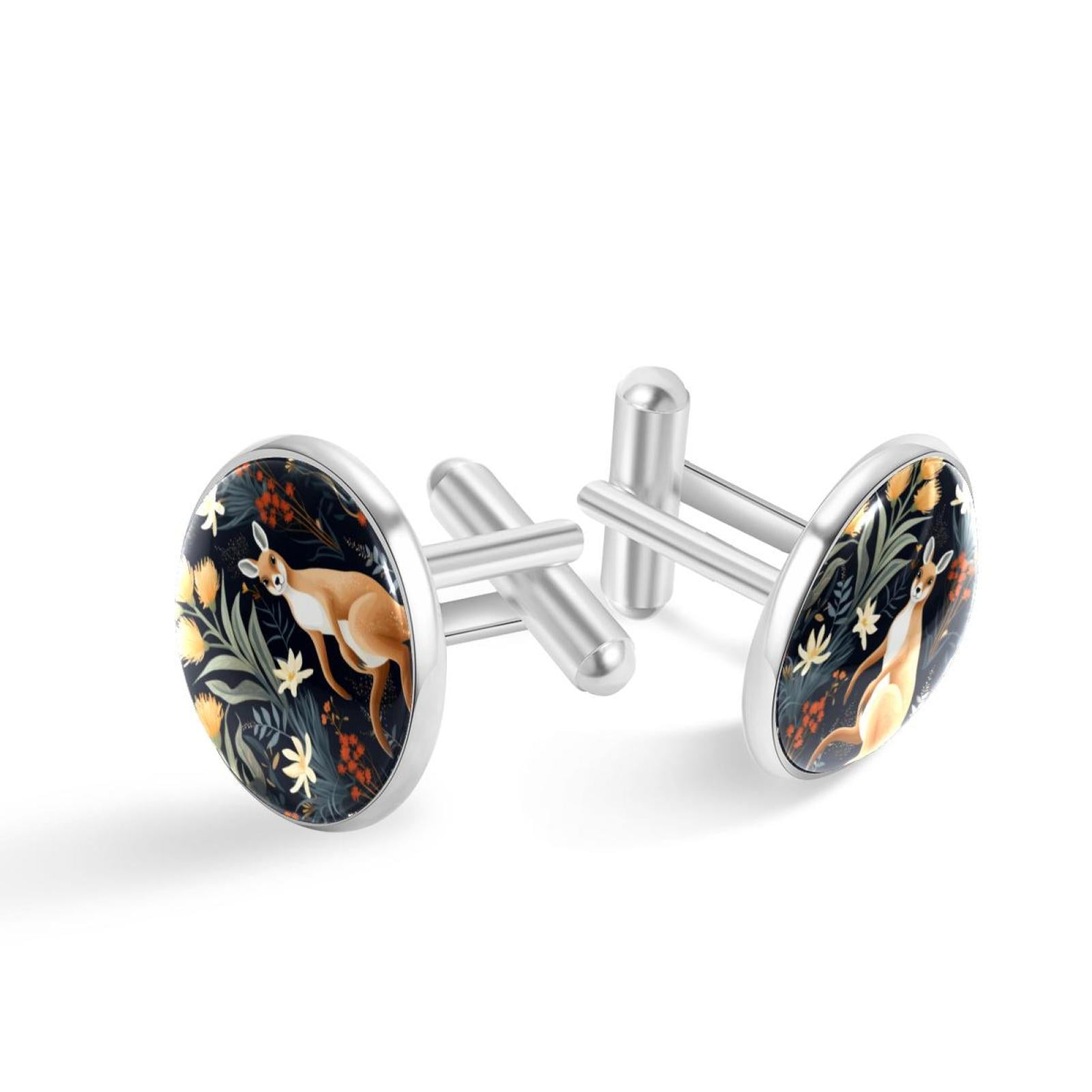 Kangaroo Stylish Mens Cufflink Set for Formal Attire, Made of Stainless ...