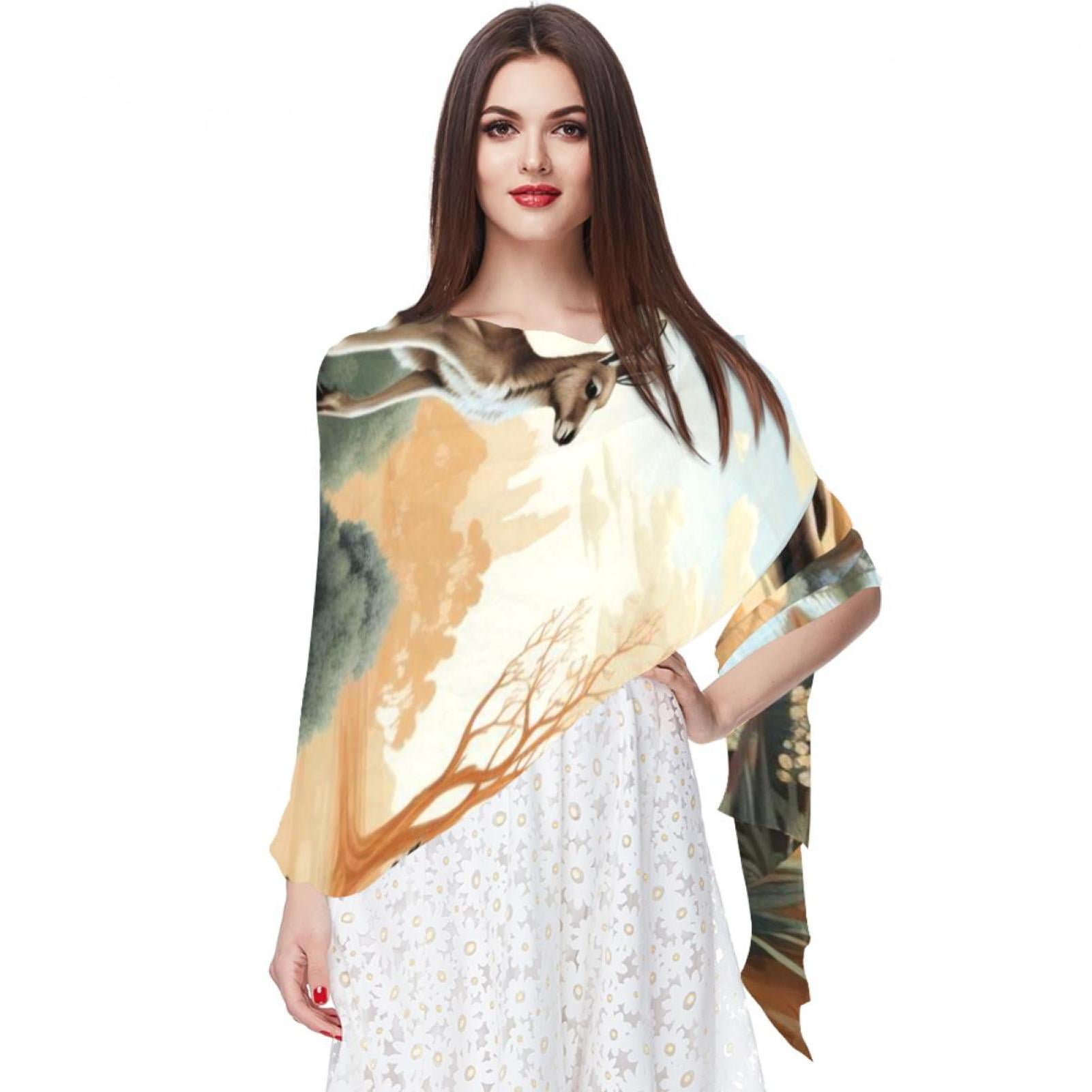 Kangaroo Translucent Chiffon Yarn Silk Scarf - Light Breathable ...