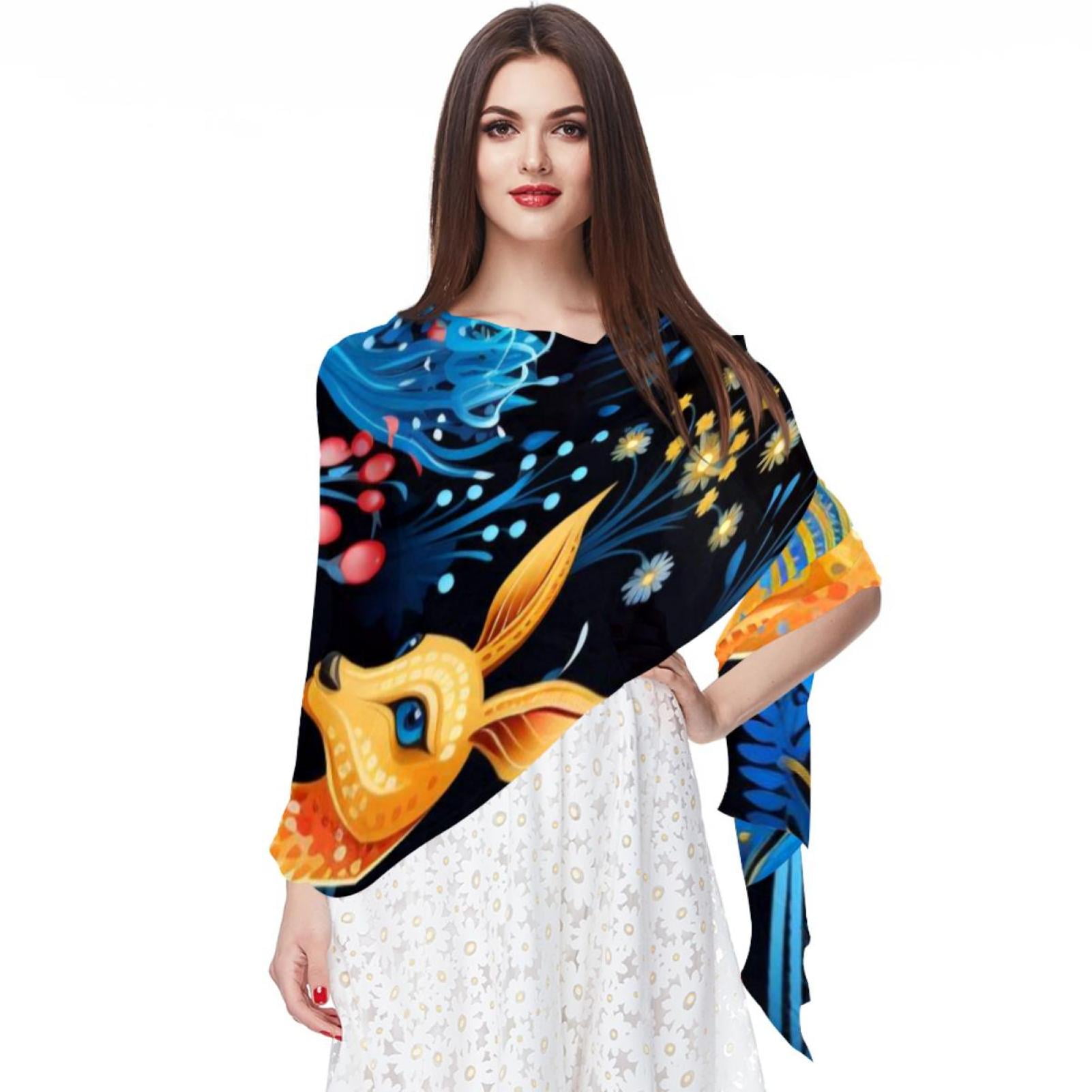 Kangaroo Translucent Chiffon Yarn Silk Scarf - Lightweight and ...