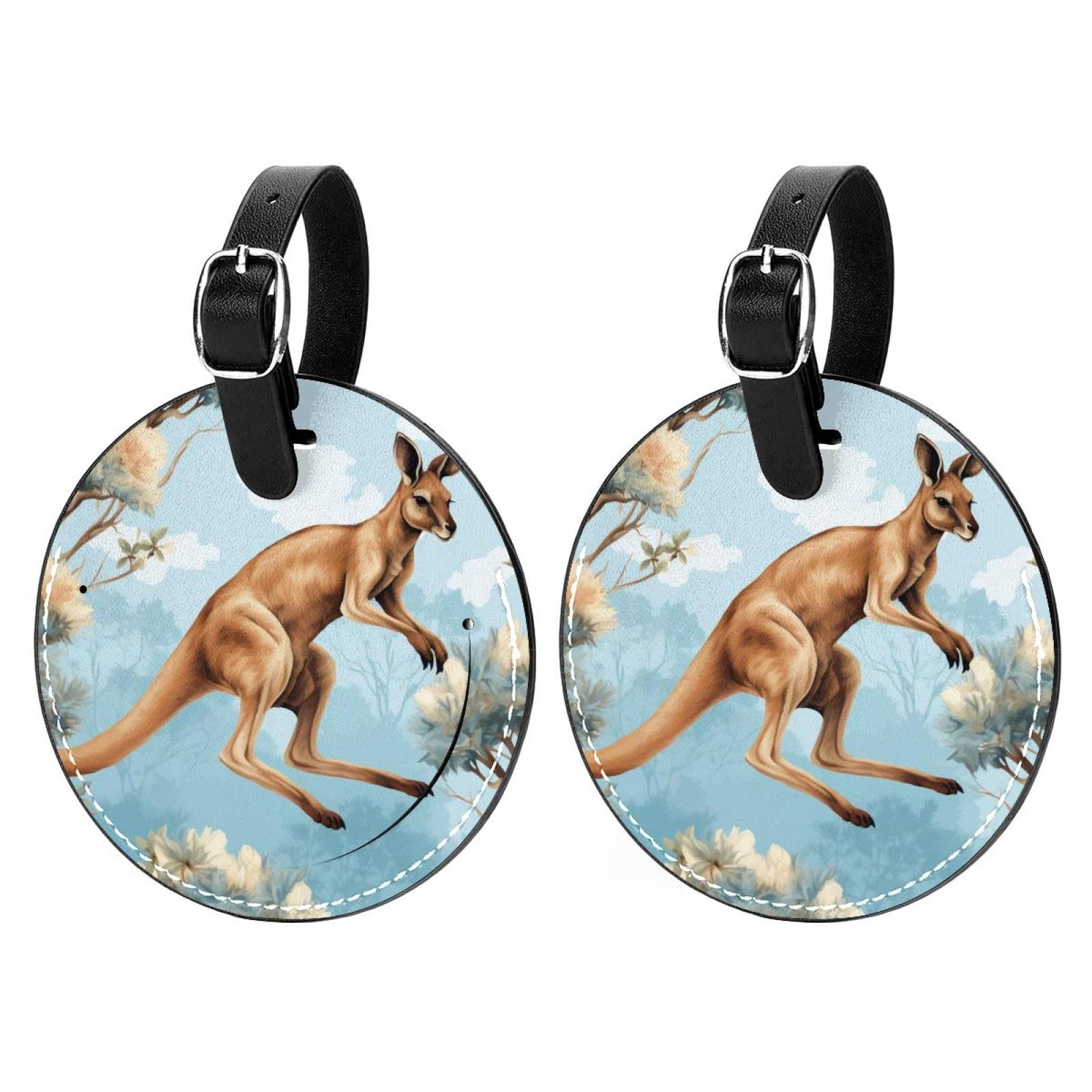 Kangaroo Travel Tags - Set of 2 Bag Tags, Personalized Luggage Tags for ...