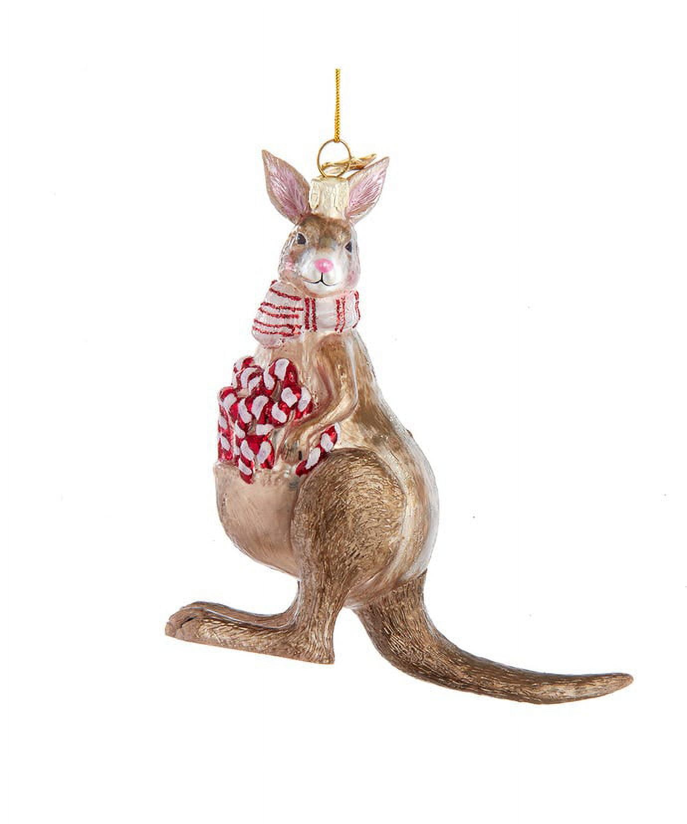 Kangaroo With Candy Canes Glass Ornament Kurt Adler Noble Gems ...